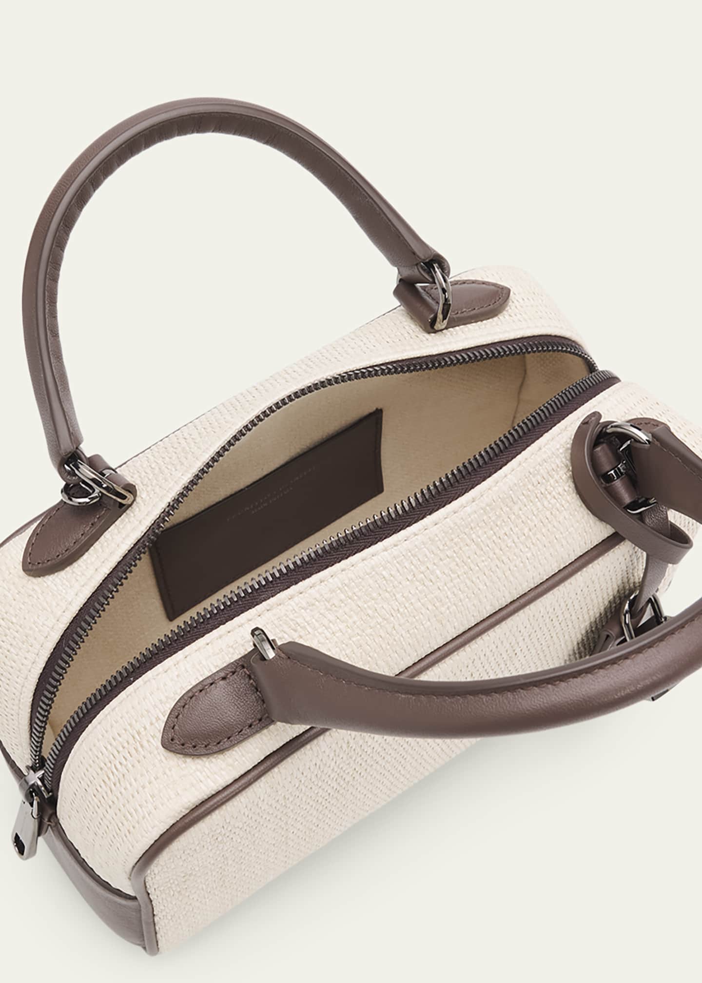 Brunello Cucinelli Explorer Techno Raffia & Leather Crossbody Bag ...