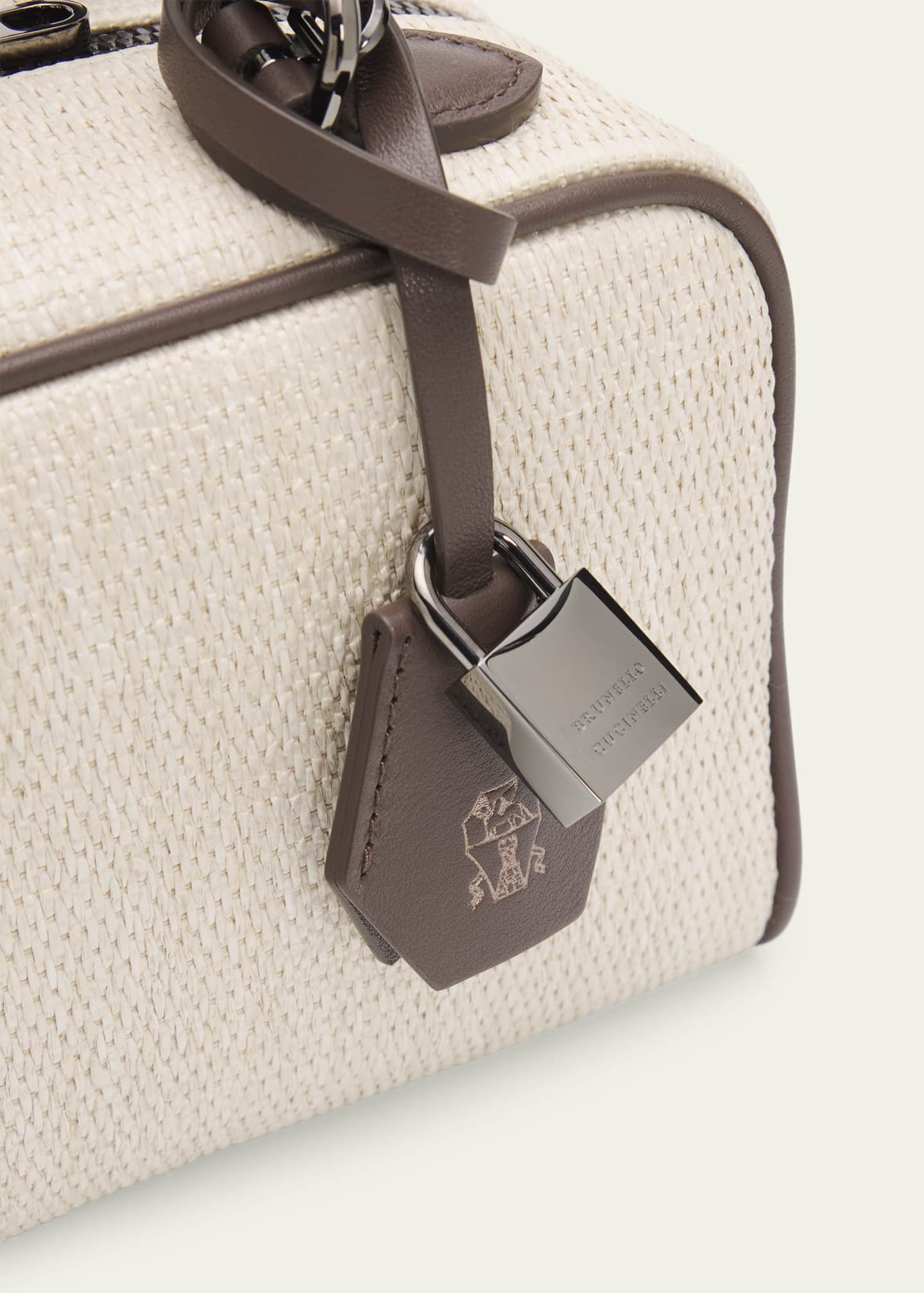 Brunello Cucinelli Explorer Techno Raffia & Leather Crossbody Bag ...