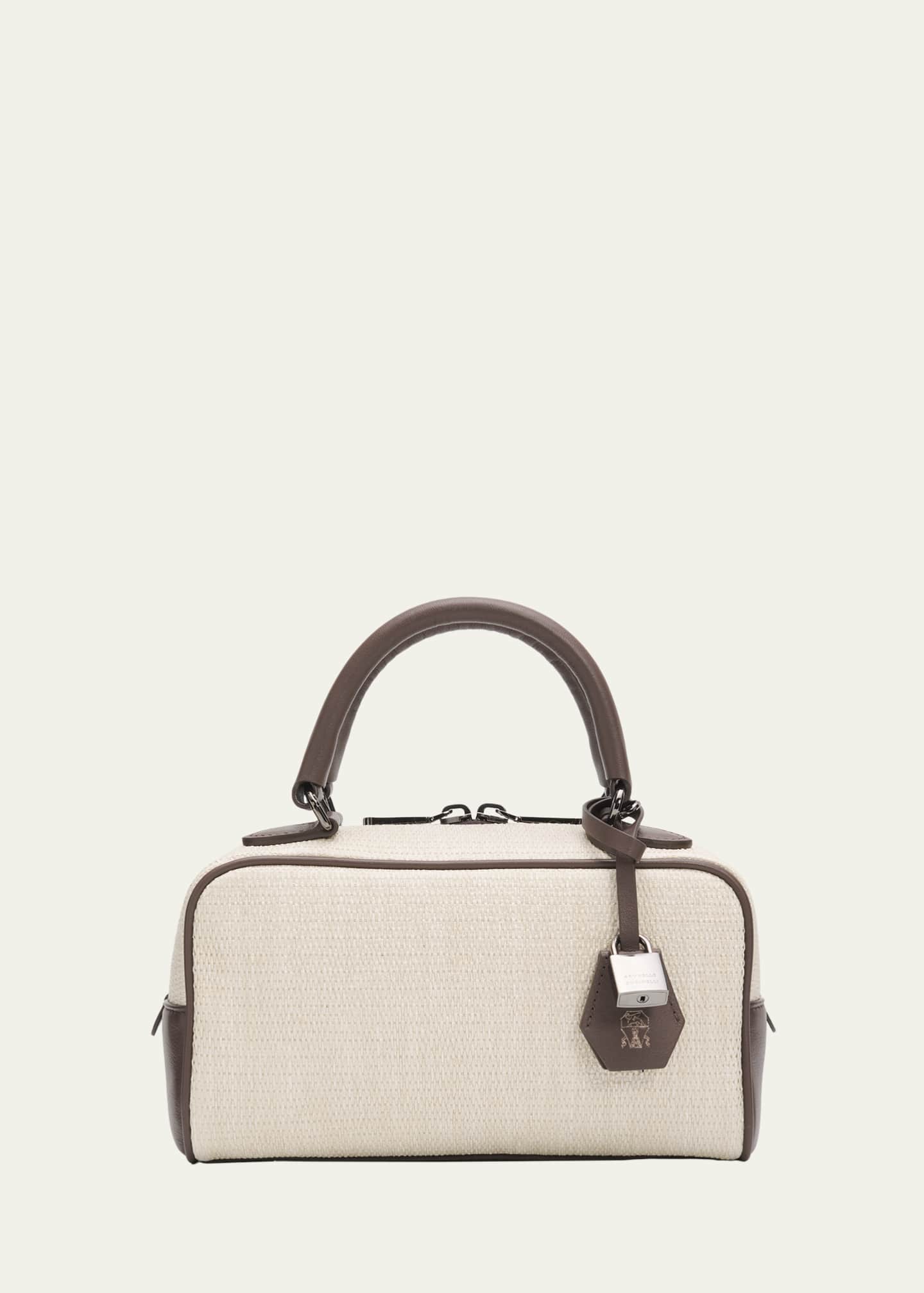 Brunello Cucinelli Explorer Techno Raffia & Leather Crossbody Bag ...