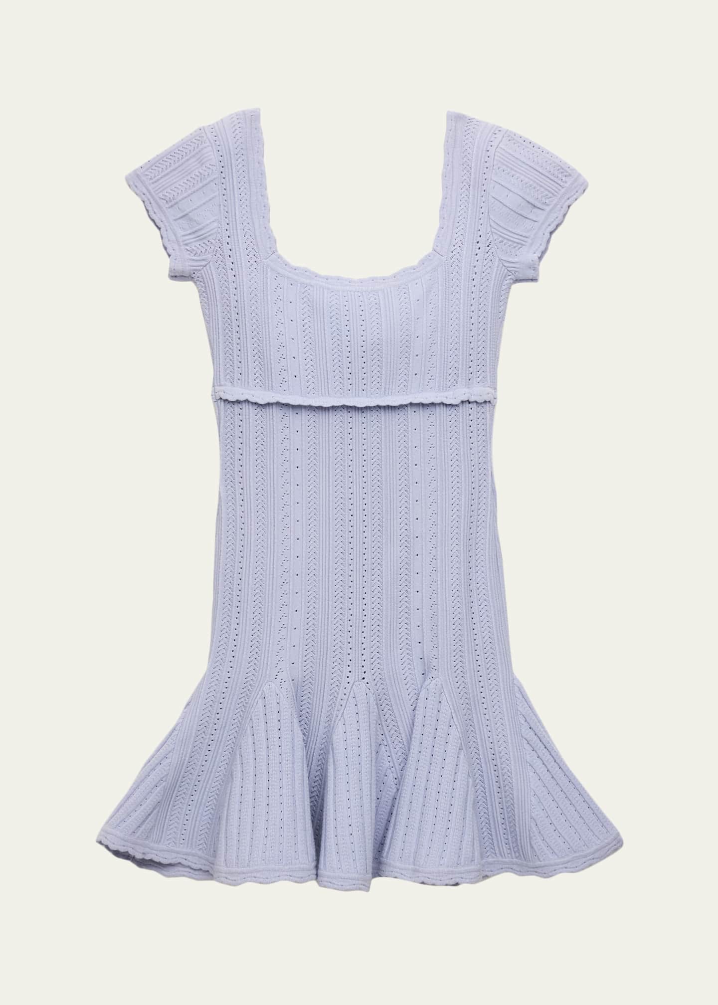 LoveShackFancy Girl's Tween Daffron Pointelle Mini Dress, Size S-L ...