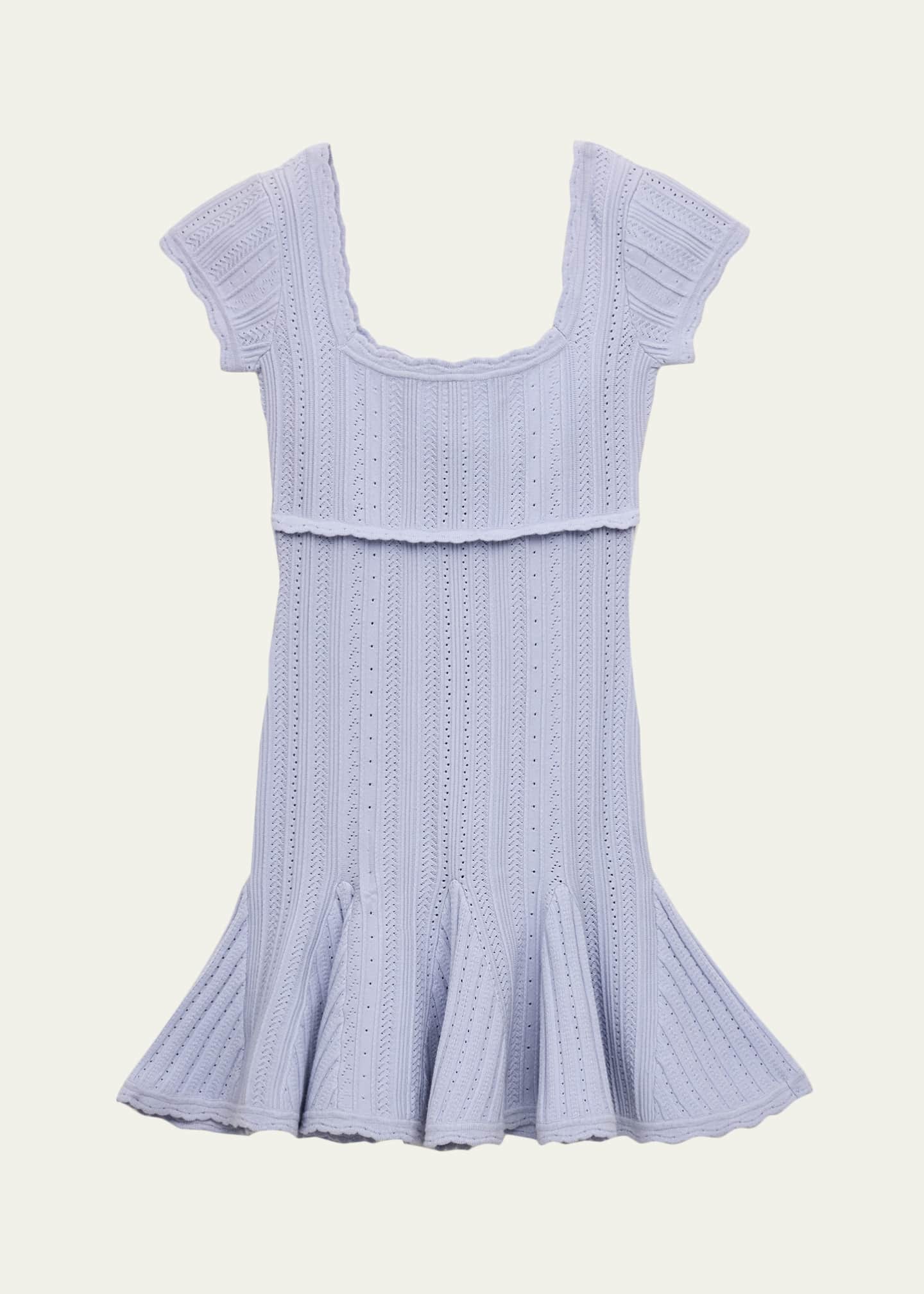 LoveShackFancy Girl's Tween Daffron Pointelle Mini Dress, Size S-L ...