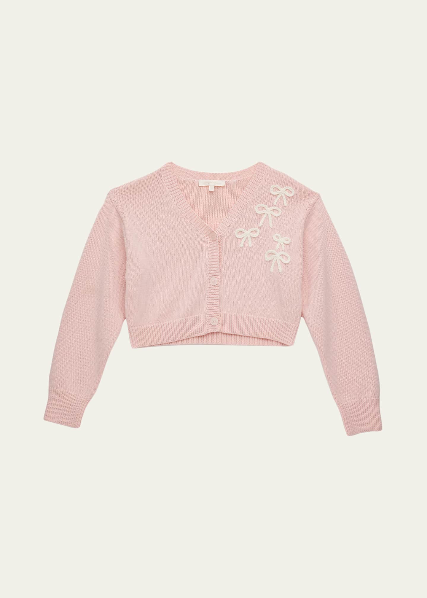 LoveShackFancy Girl's Tween Jayne Bow Embroidered Cardigan, Size S-XL ...