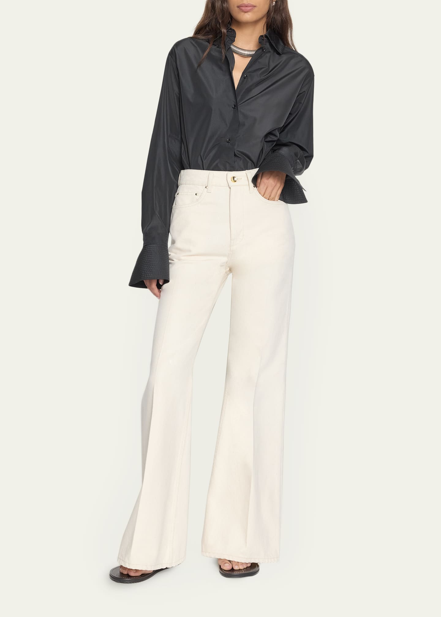 Ossou Trace Wide Flare Jeans - Bergdorf Goodman