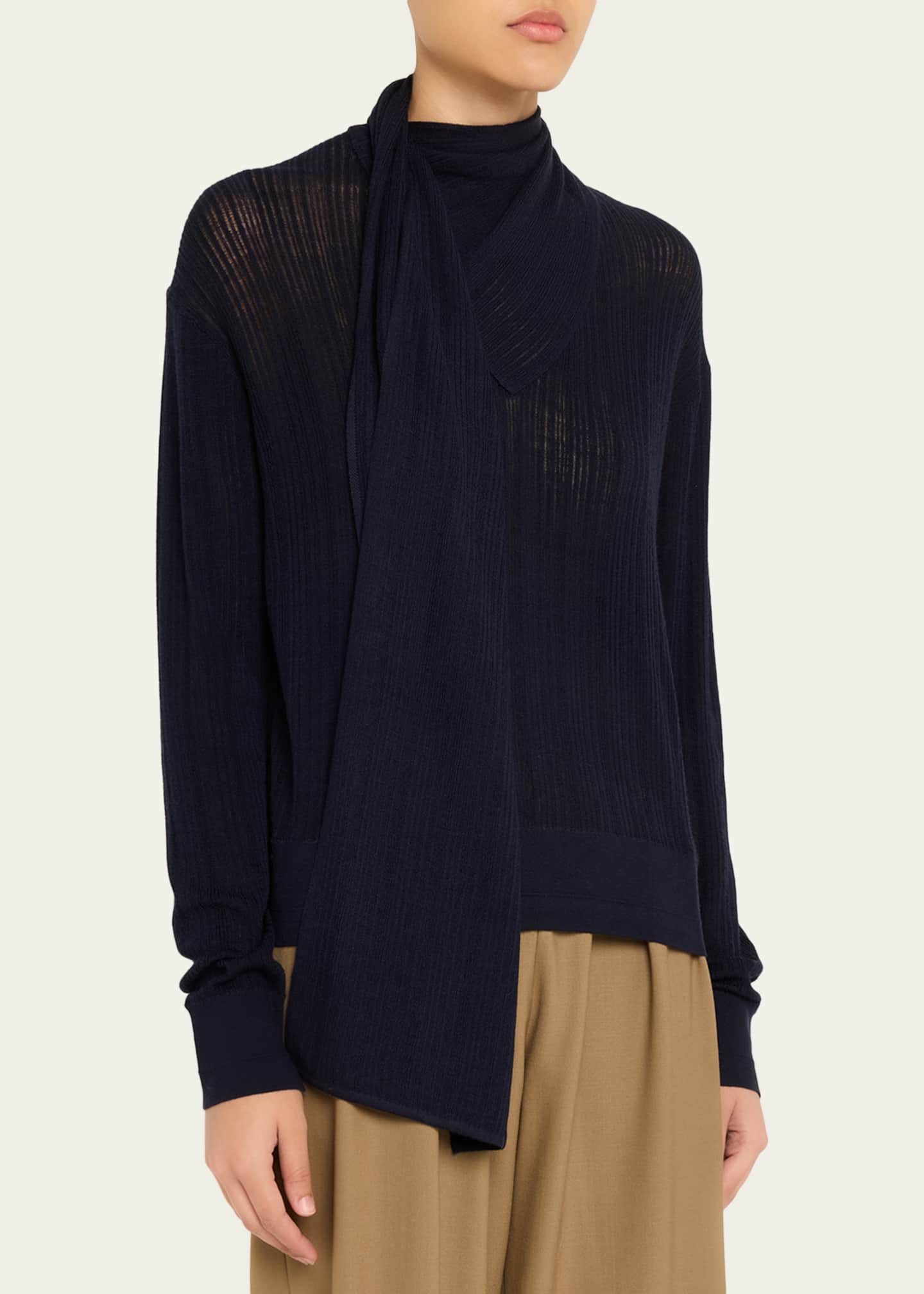 MARIA MCMANUS Drop Needle Knit Scarf Sweater - Bergdorf Goodman