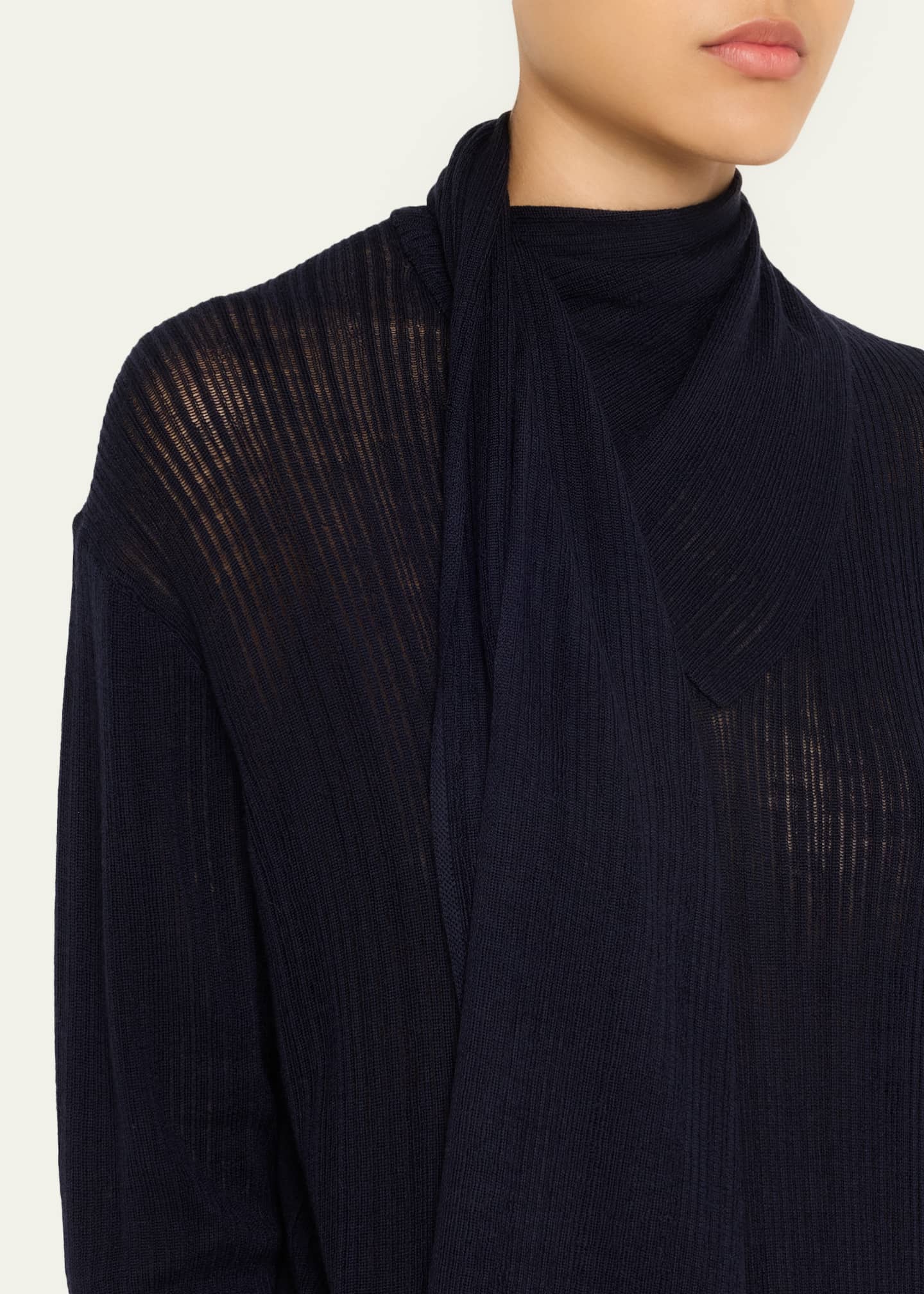 MARIA MCMANUS Drop Needle Knit Scarf Sweater - Bergdorf Goodman