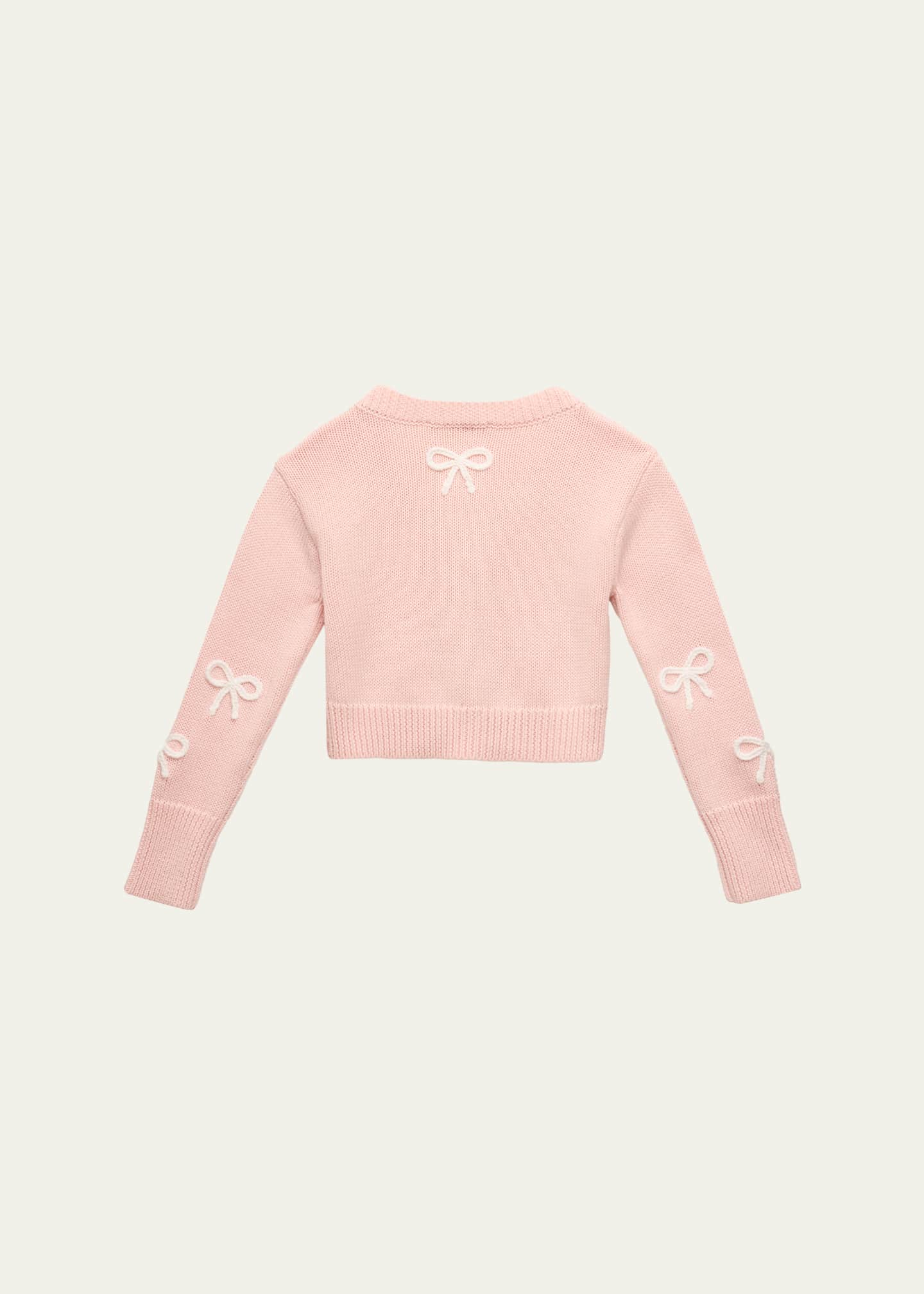 LoveShackFancy Girl's Jayne Bow Embroidered Cardigan, Size 2-6 ...