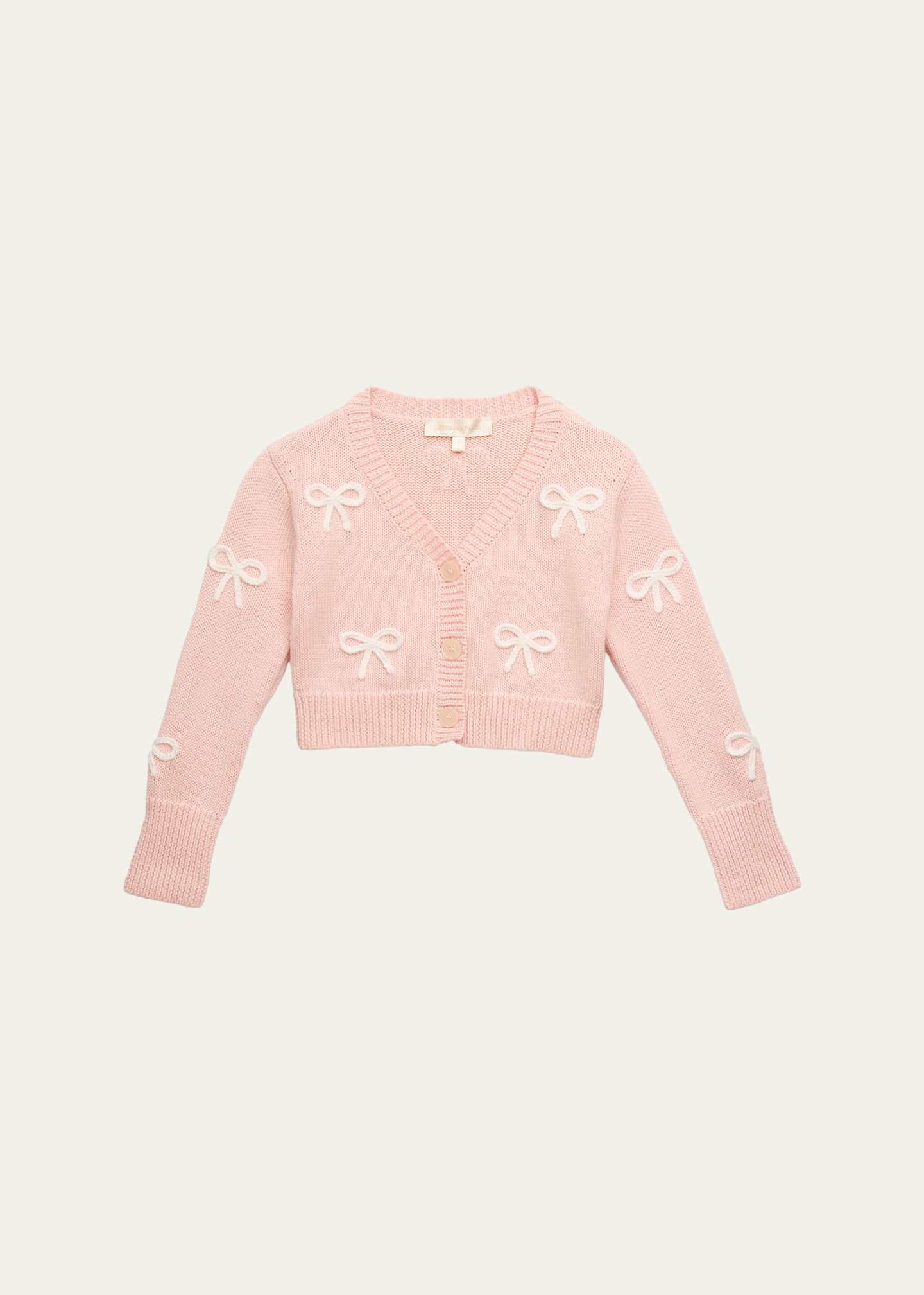 LoveShackFancy Girl's Jayne Bow Embroidered Cardigan, Size 2-6 ...