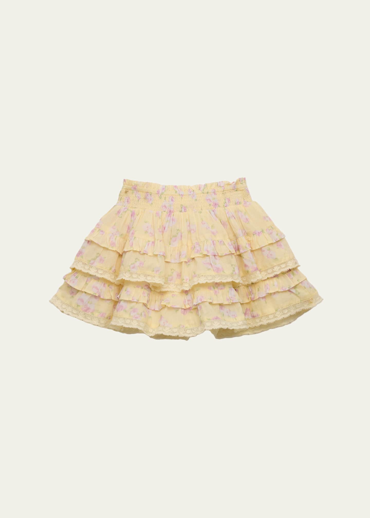 LoveShackFancy Girl's Billie Tiered Floral Mini Skirt, Size 2-5 ...