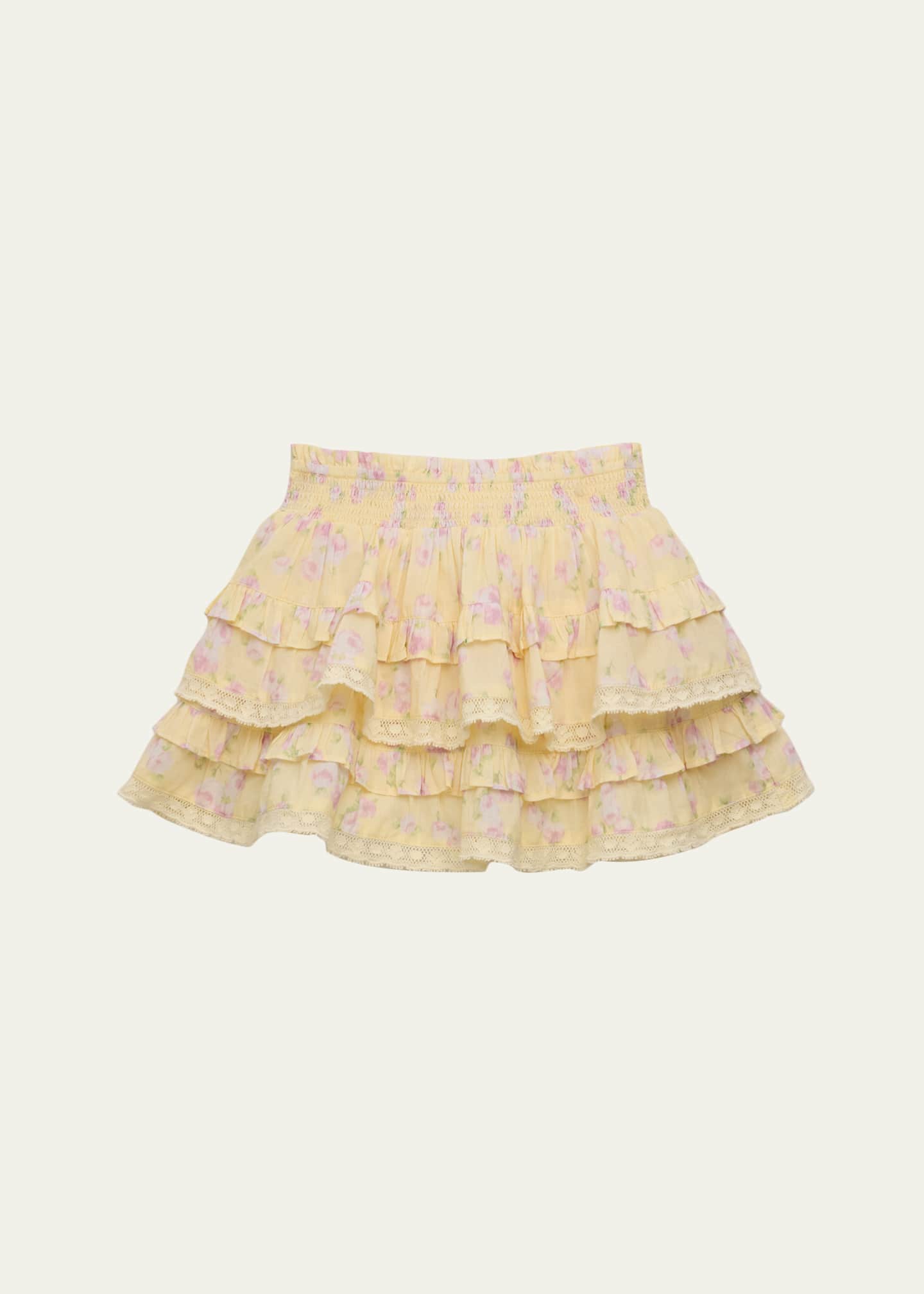 LoveShackFancy Girl's Billie Tiered Floral Mini Skirt, Size 2-5 ...