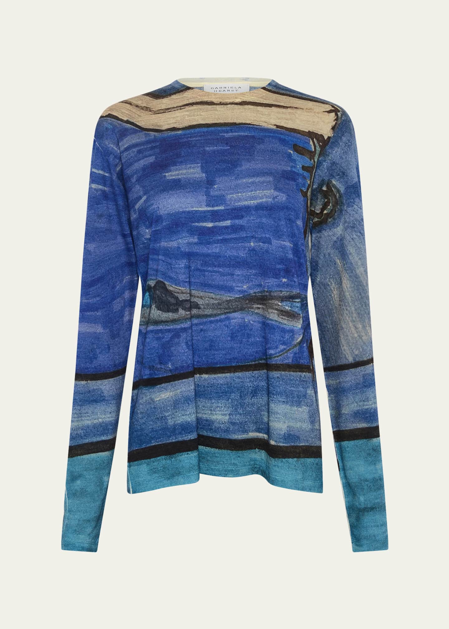 Gabriela Hearst Isaro Long-Sleeve Cashmere Jersey T-Shirt - Bergdorf ...