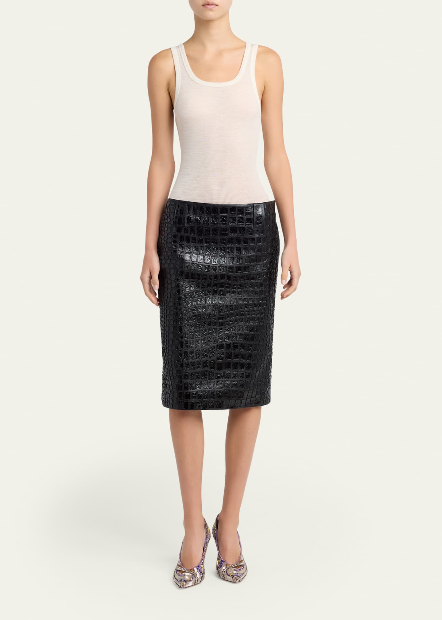 Versace Scoop-Neck Ribbed Wool Tank Top - Bergdorf Goodman