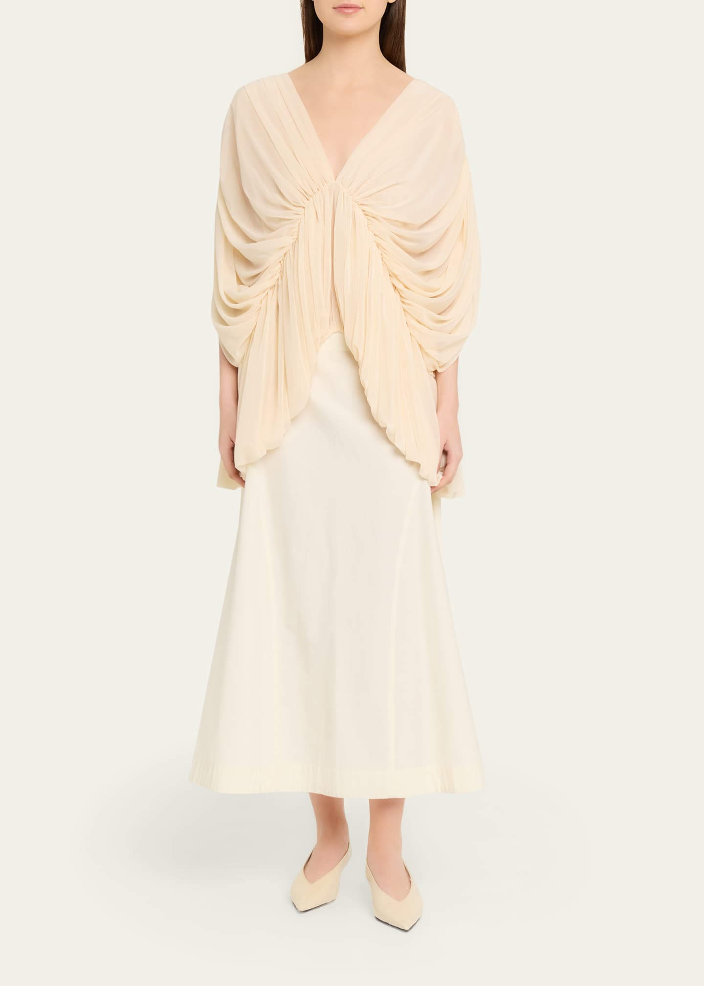Ronny Kobo Lenore Draped Deep V-Neck Top - Bergdorf Goodman