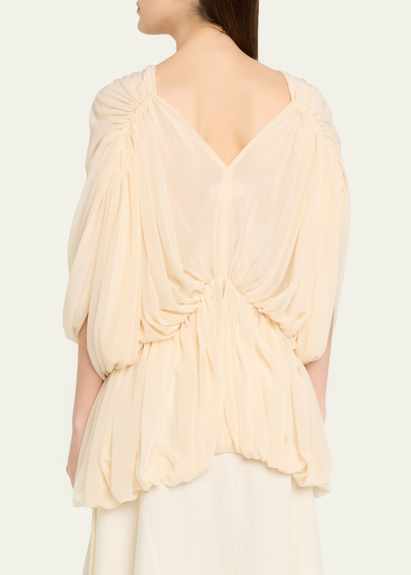 Ronny Kobo Lenore Draped Deep V-Neck Top - Bergdorf Goodman