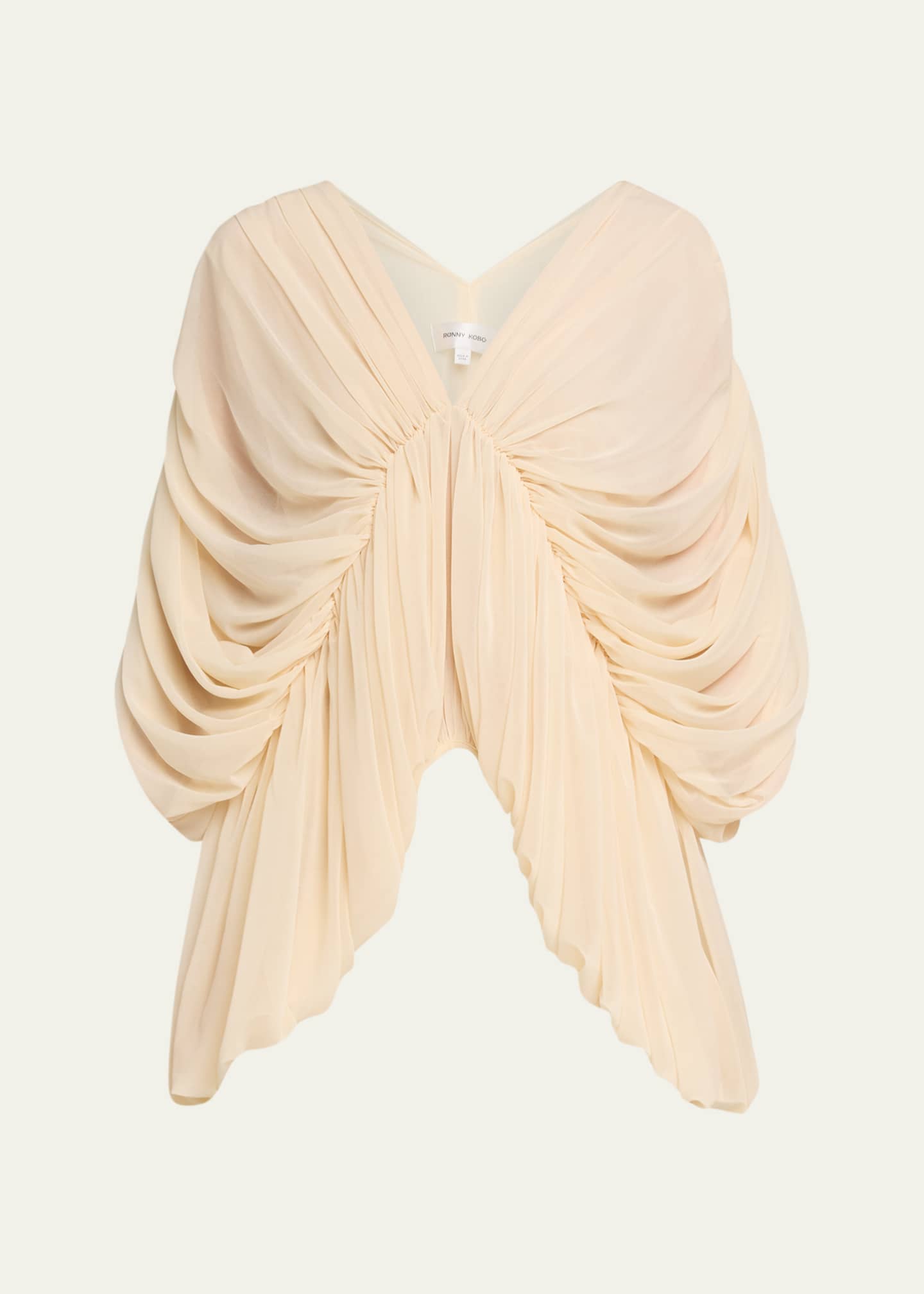 Ronny Kobo Lenore Draped Deep V-Neck Top - Bergdorf Goodman