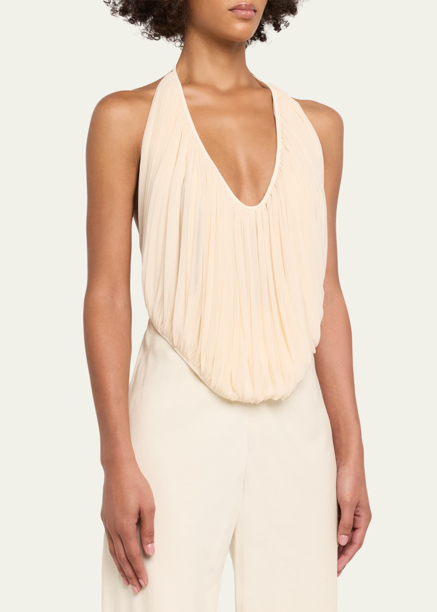 Ronny Kobo Marie Draped Crop Top - Bergdorf Goodman