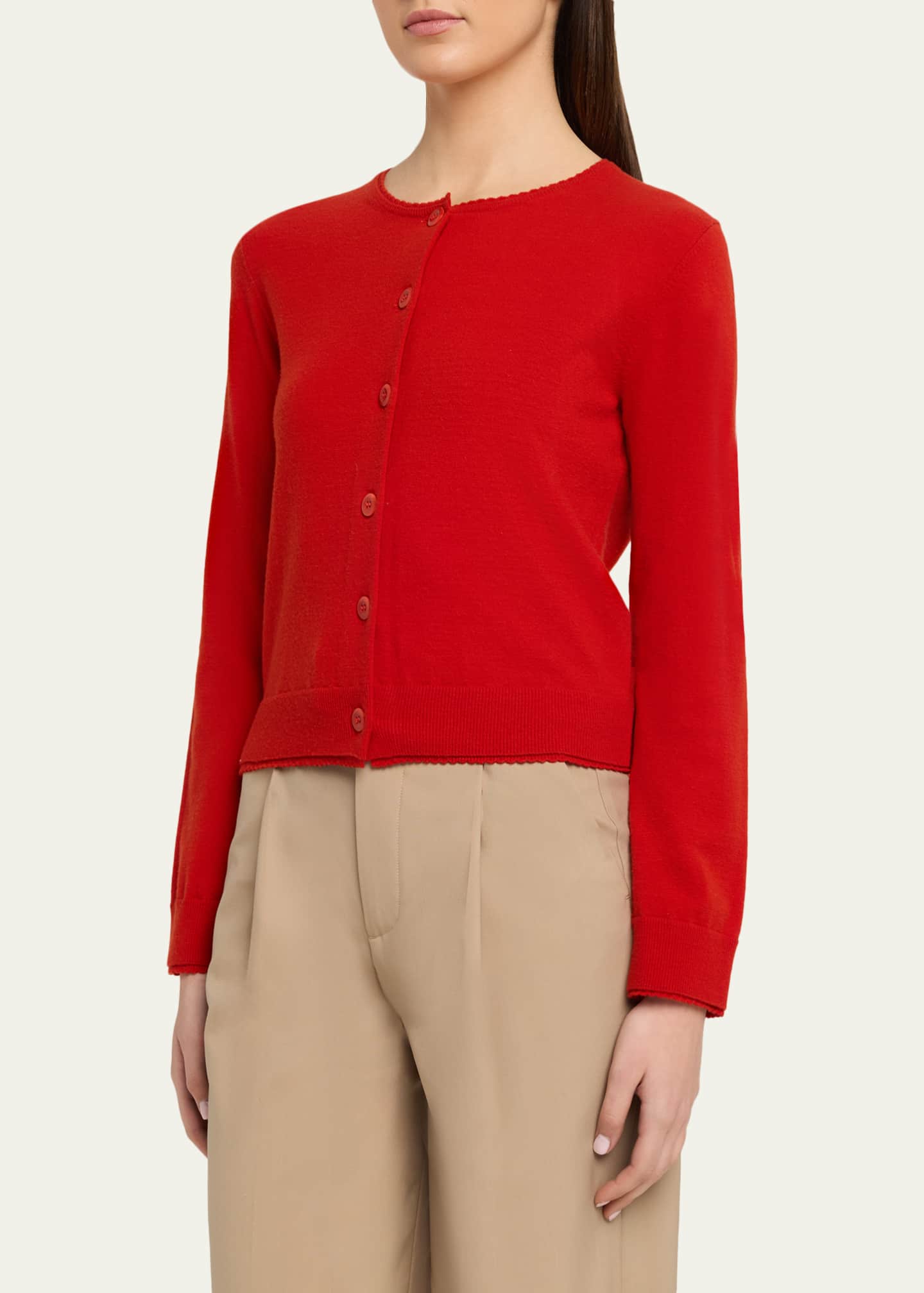 Vince Scallop-Trim Cardigan - Bergdorf Goodman