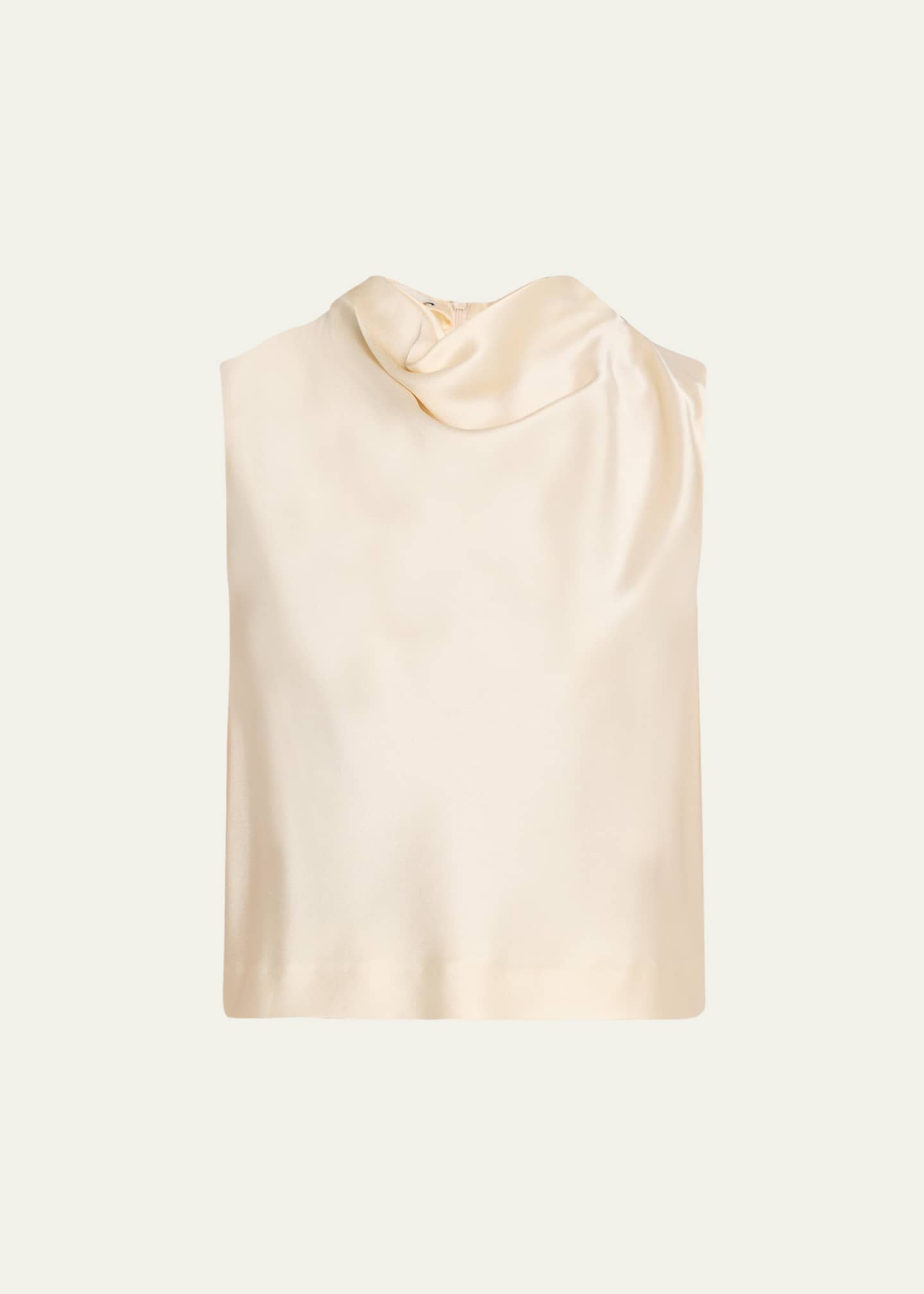 Vince Cropped Satin Cowl-Neck Top - Bergdorf Goodman