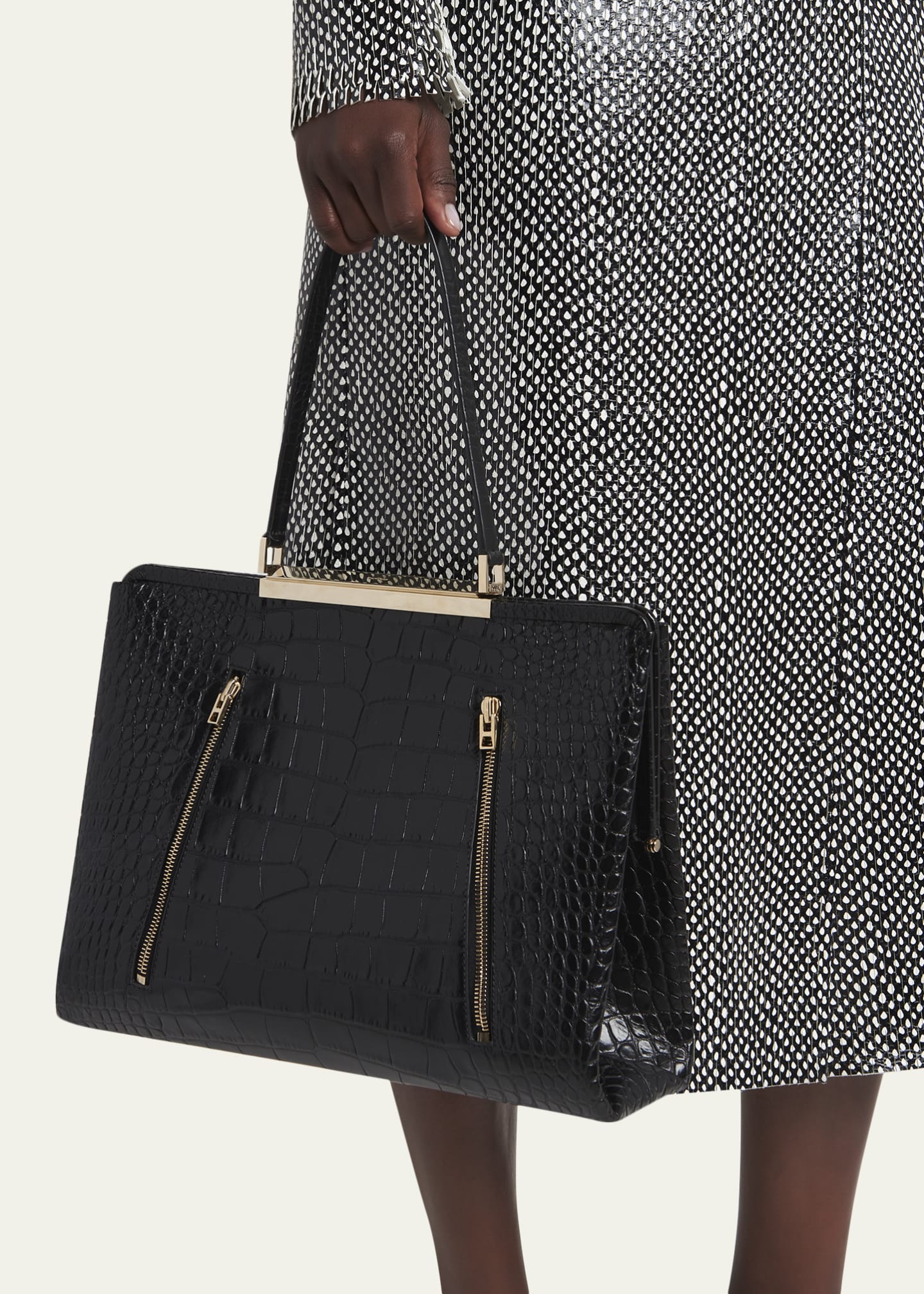 TOM FORD Patrick Croc-Embossed Leather Shoulder Bag - Bergdorf Goodman