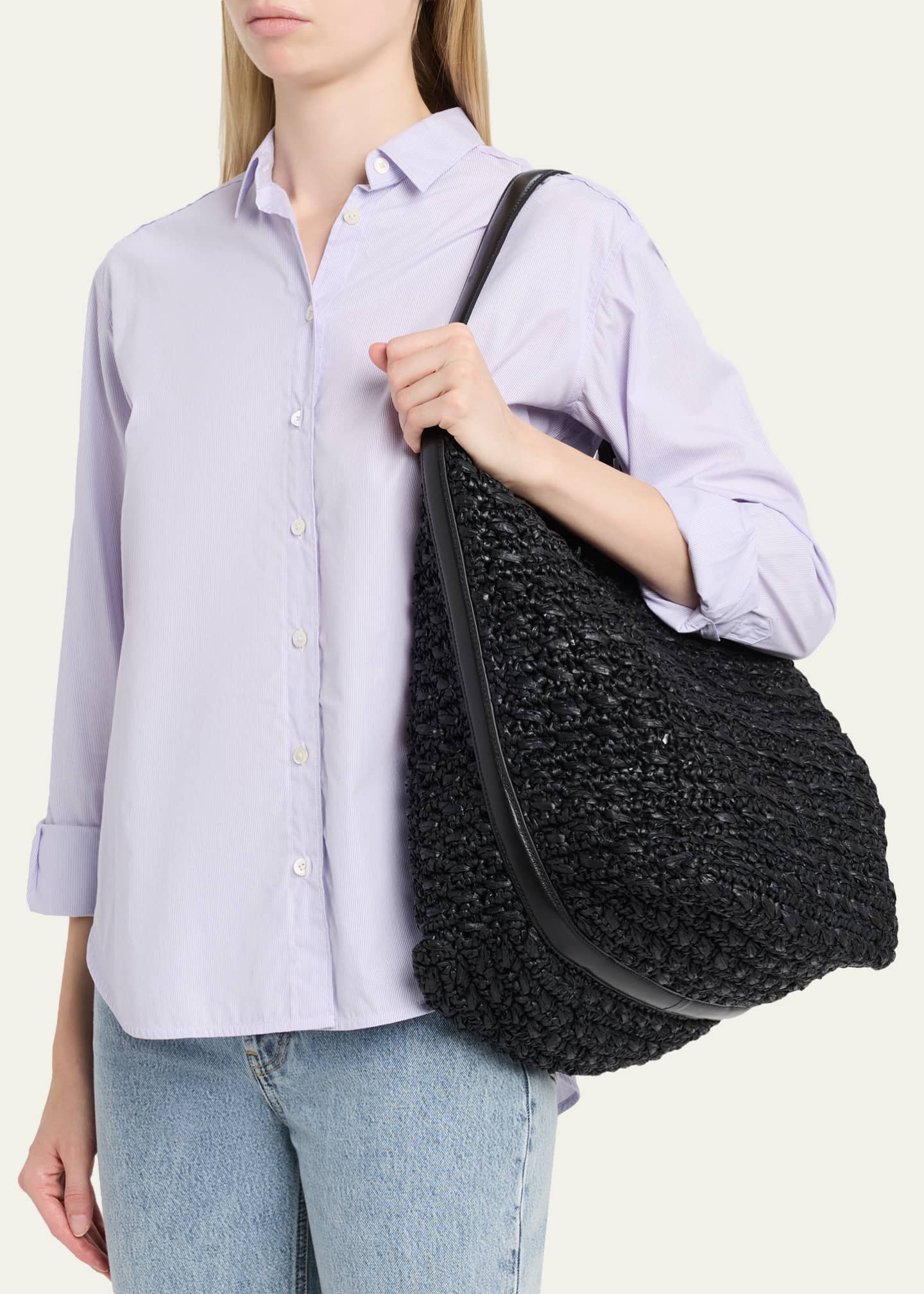 Toteme Belted Paper Raffia Tote Bag - Bergdorf Goodman