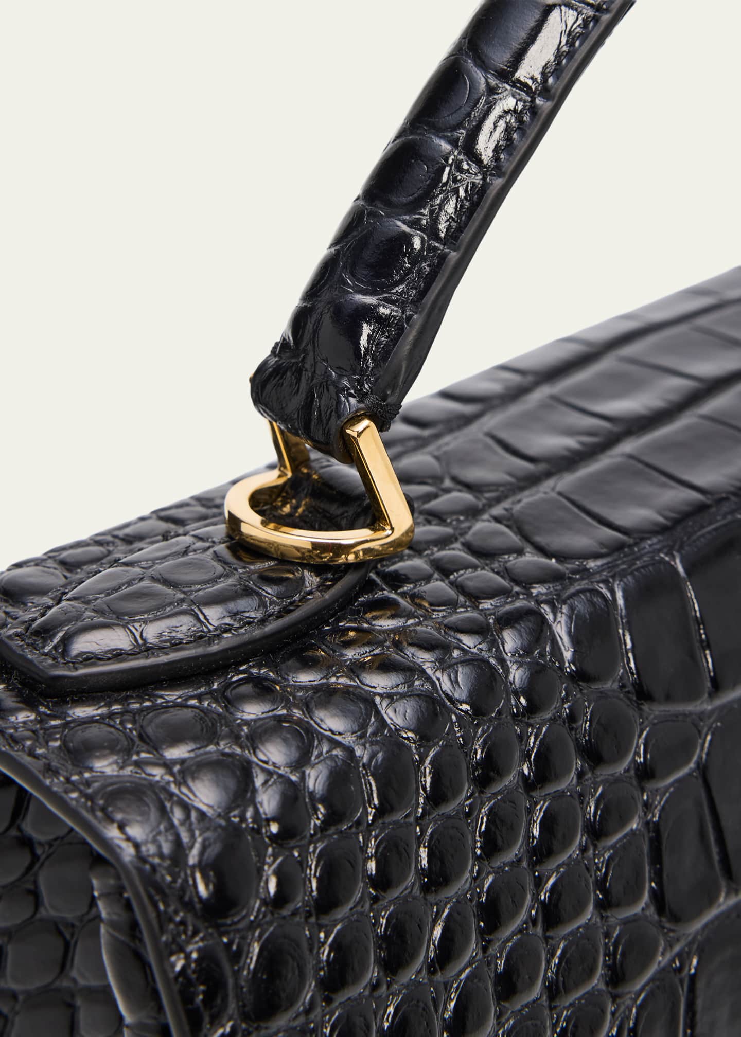 Toteme Box Croc-Embossed Leather Top-Handle Bag - Bergdorf Goodman