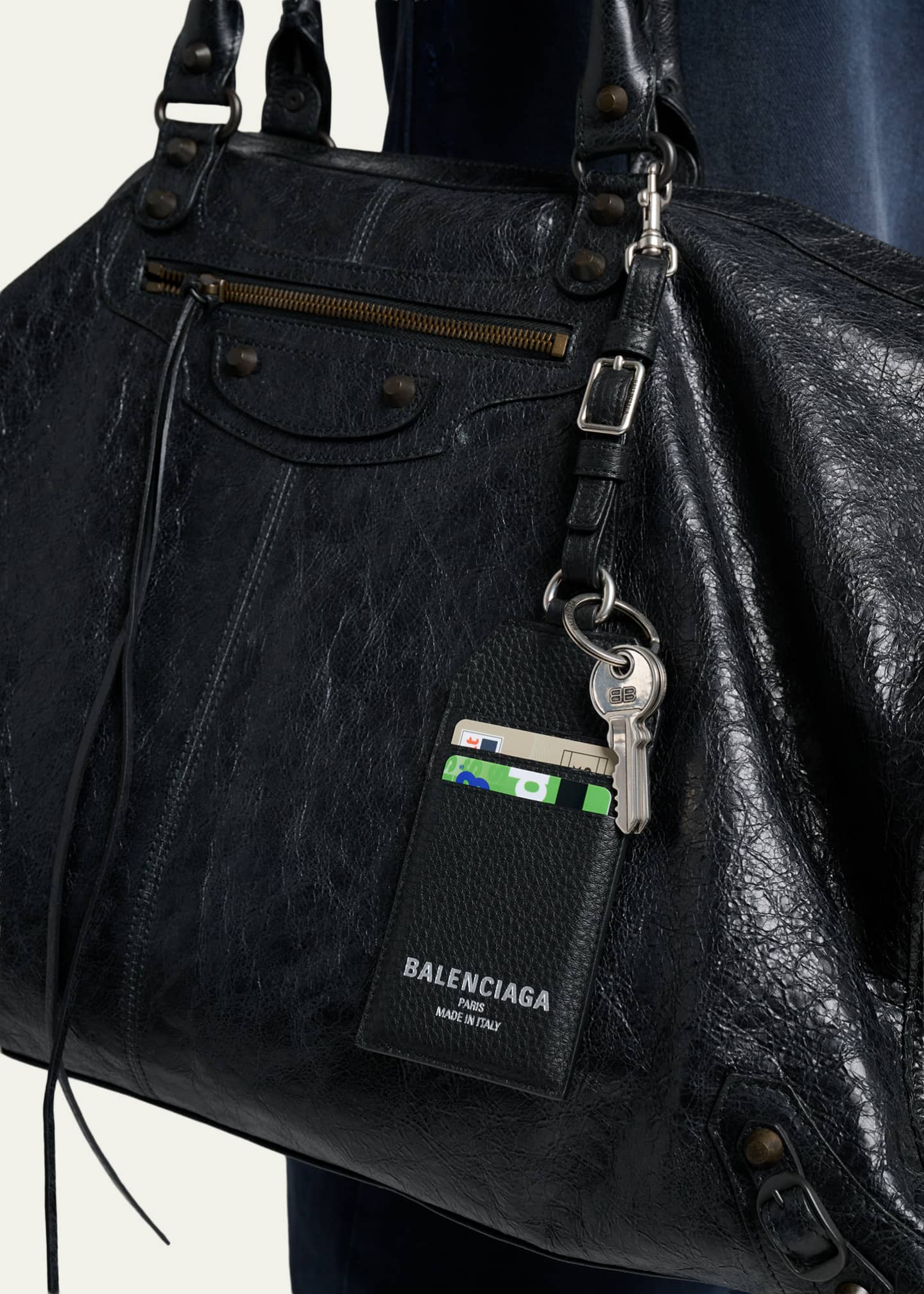 Balenciaga Men's Credit Charm Keychain Card Holder - Bergdorf Goodman
