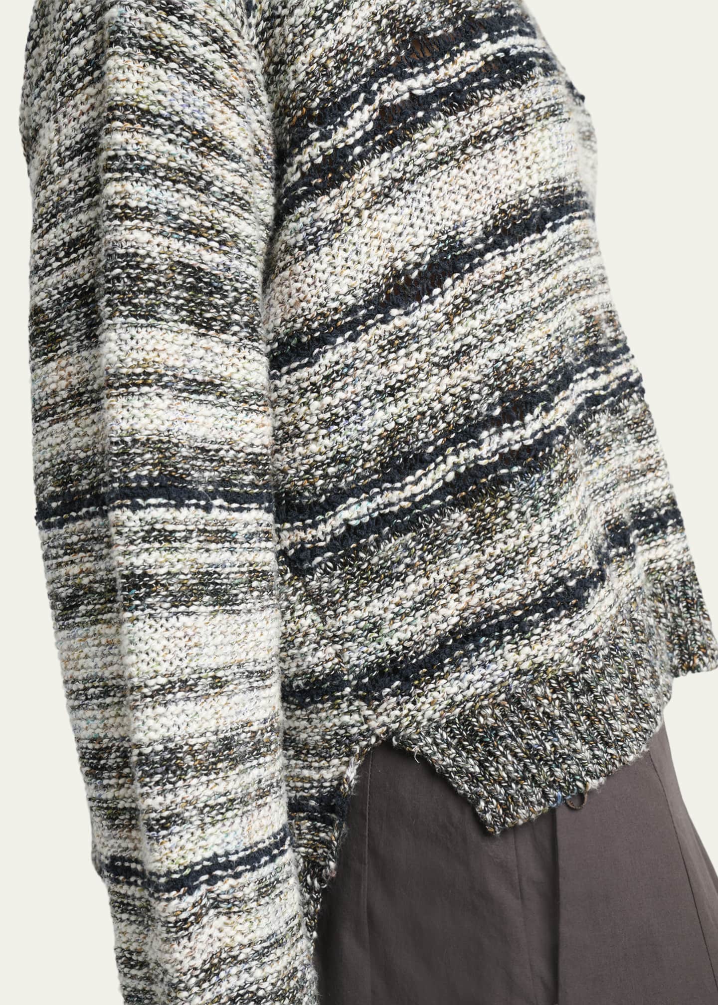 Proenza Schouler White Label Ivara Textured Linen Knit Crewneck Sweater ...