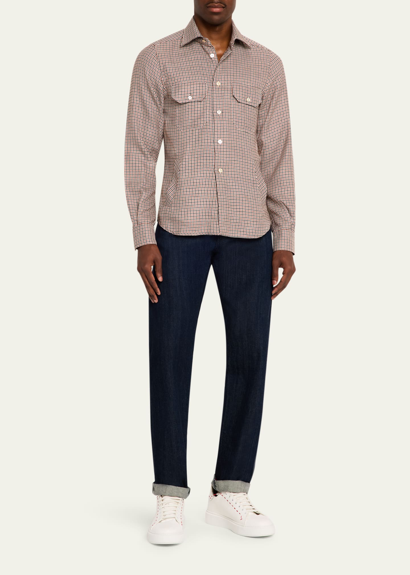 Kiton Men's Cashmere, Silk and Linen Flap-Pocket Overshirt - Bergdorf ...