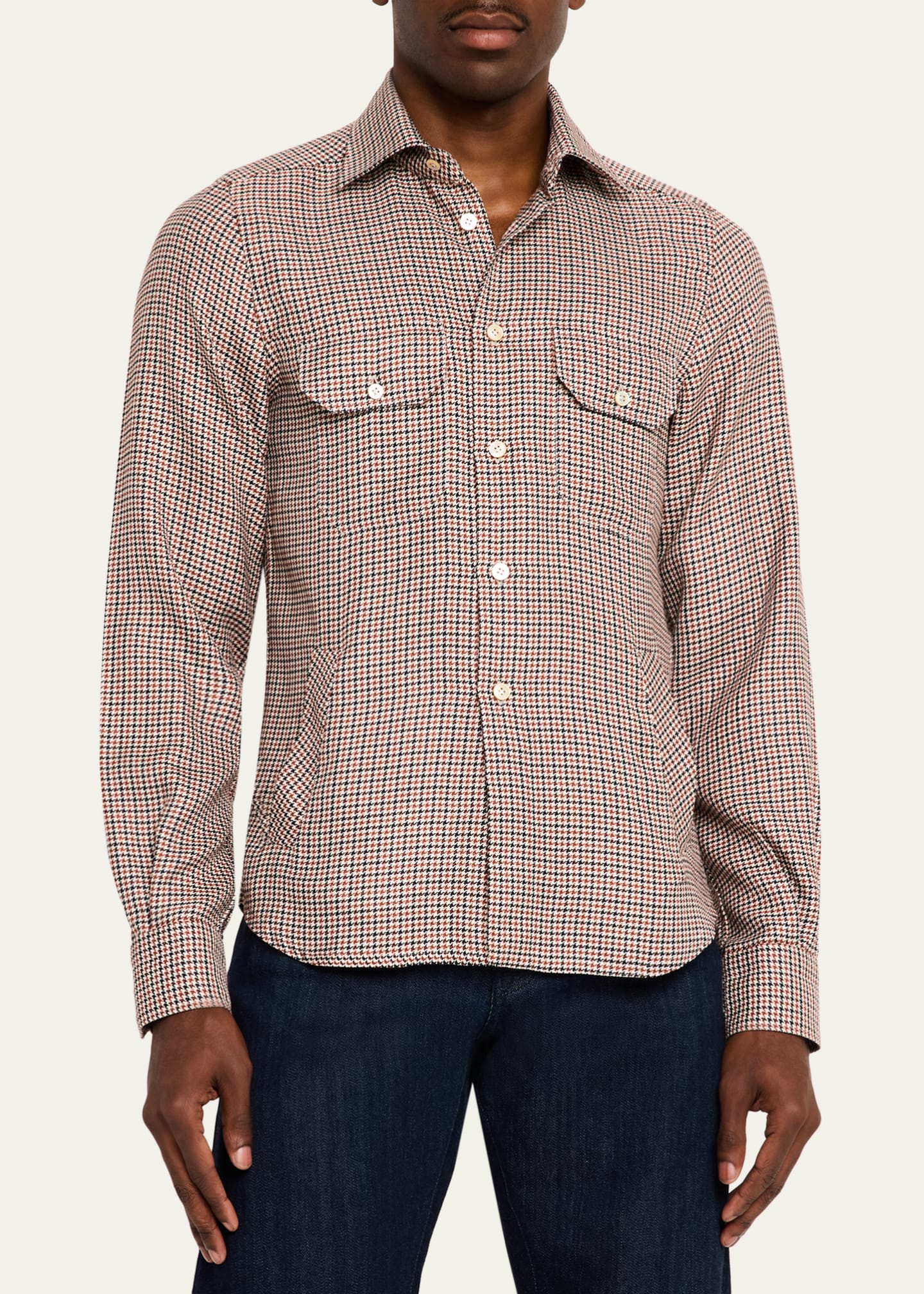 Kiton Men's Cashmere, Silk and Linen Flap-Pocket Overshirt - Bergdorf ...