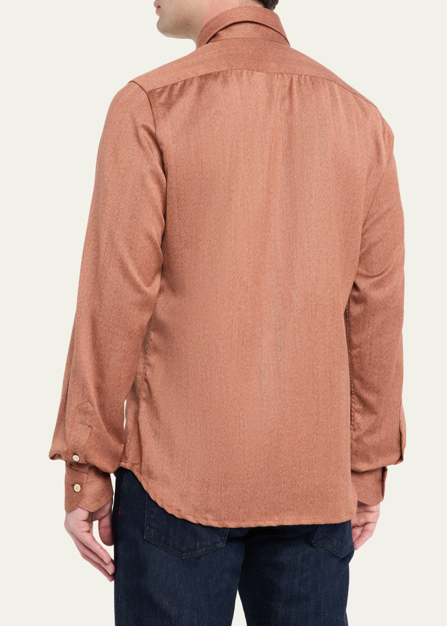 Kiton Men's Herringbone Cashmere Overshirt - Bergdorf Goodman