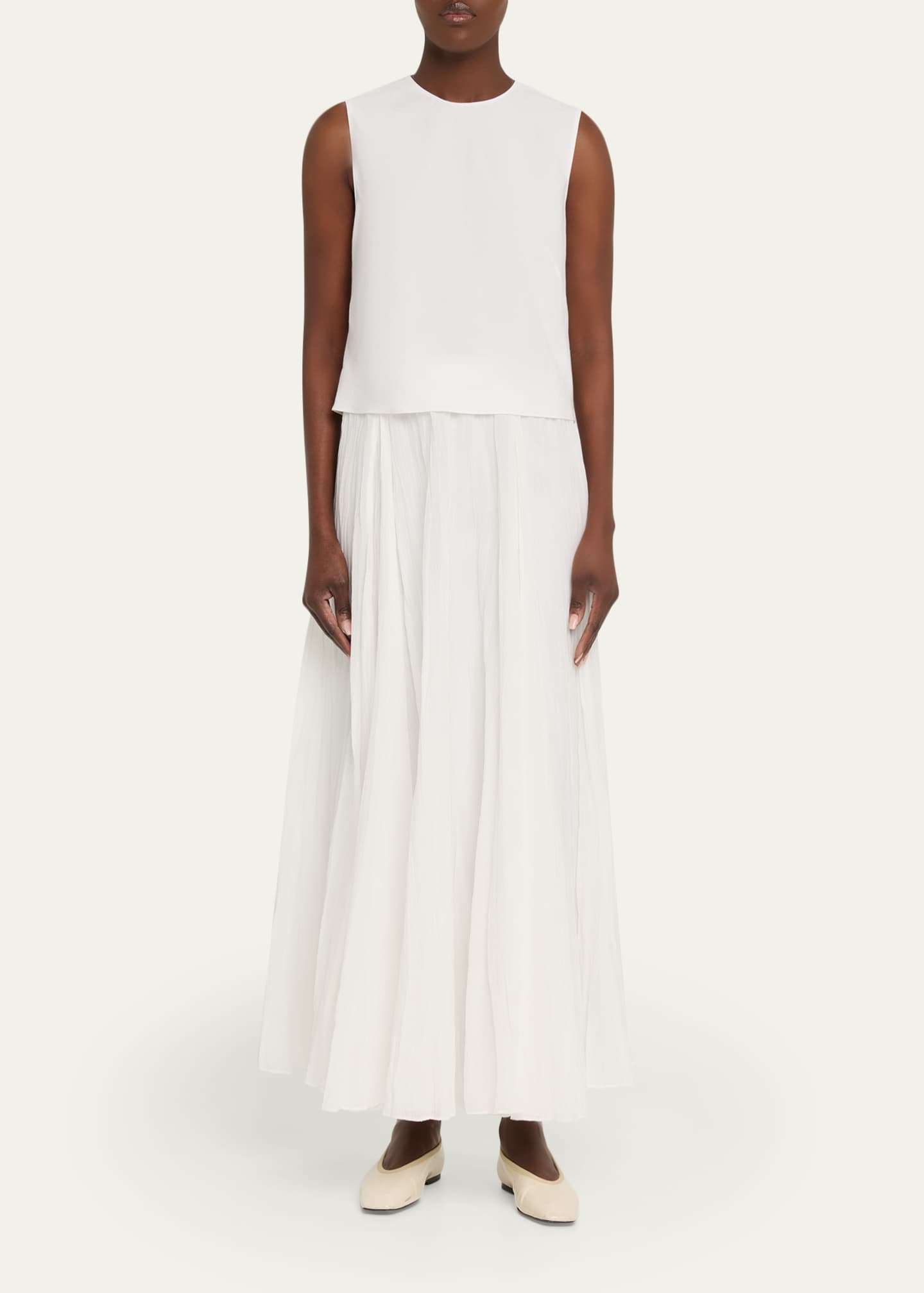 Vince Crinkled Plissé Cotton-Blend Maxi Skirt - Bergdorf Goodman