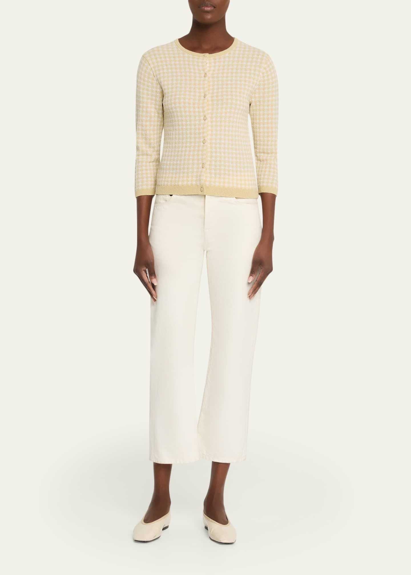 Vince Gingham Knit Cardigan - Bergdorf Goodman