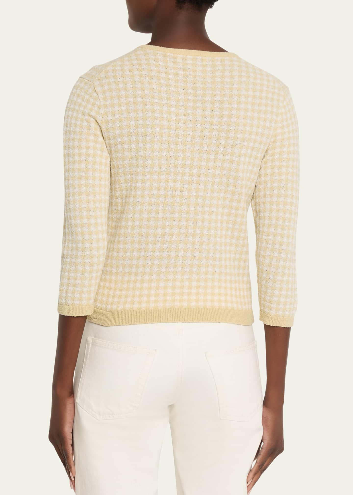 Vince Gingham Knit Cardigan - Bergdorf Goodman