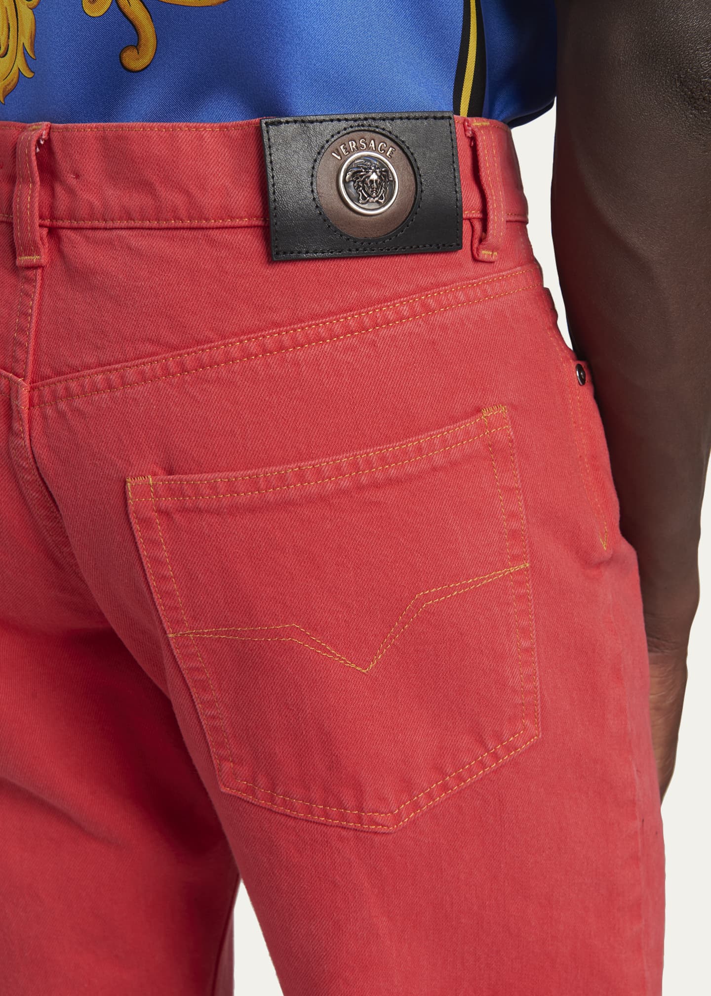 Versace Five-Pocket Straight Jeans - Bergdorf Goodman
