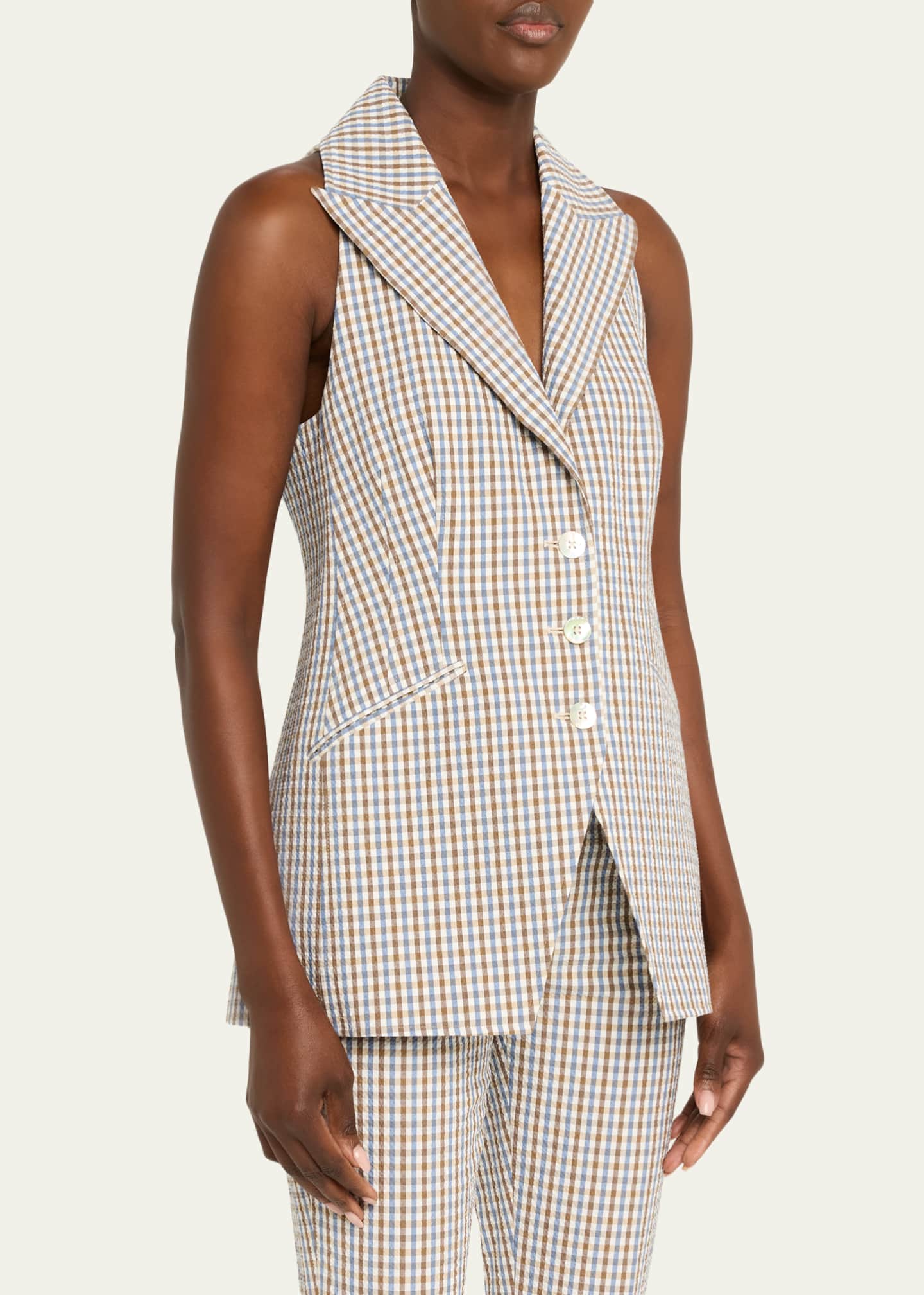Veronica Beard Costa Seersucker Vest - Bergdorf Goodman