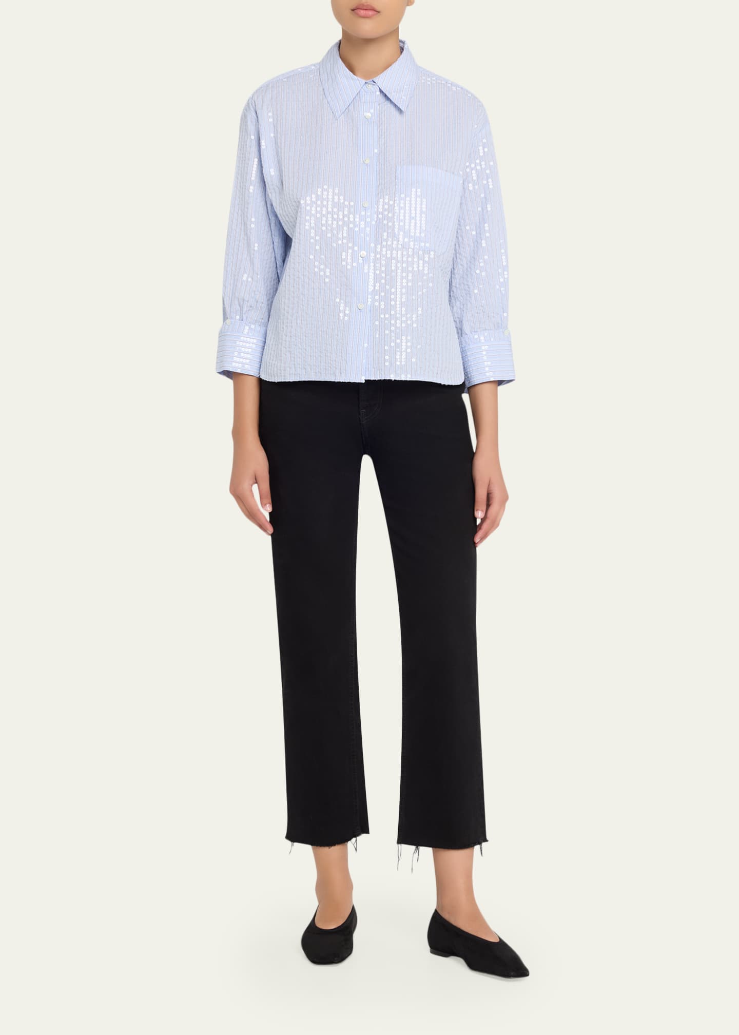 TWP J.D. Sequined Striped Shirt - Bergdorf Goodman