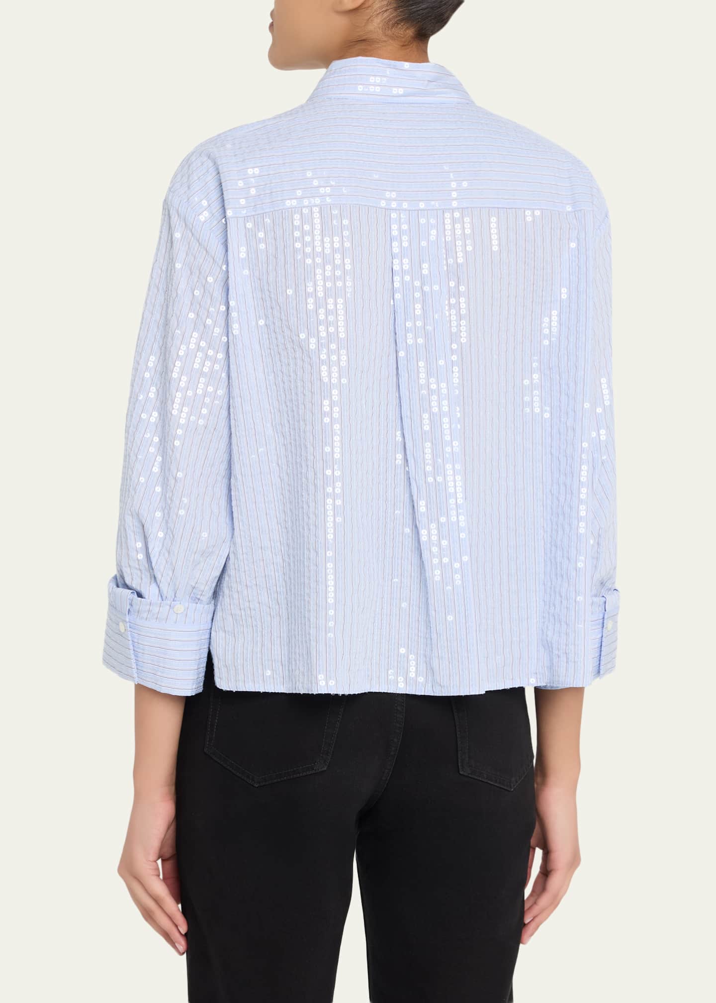 TWP J.D. Sequined Striped Shirt - Bergdorf Goodman