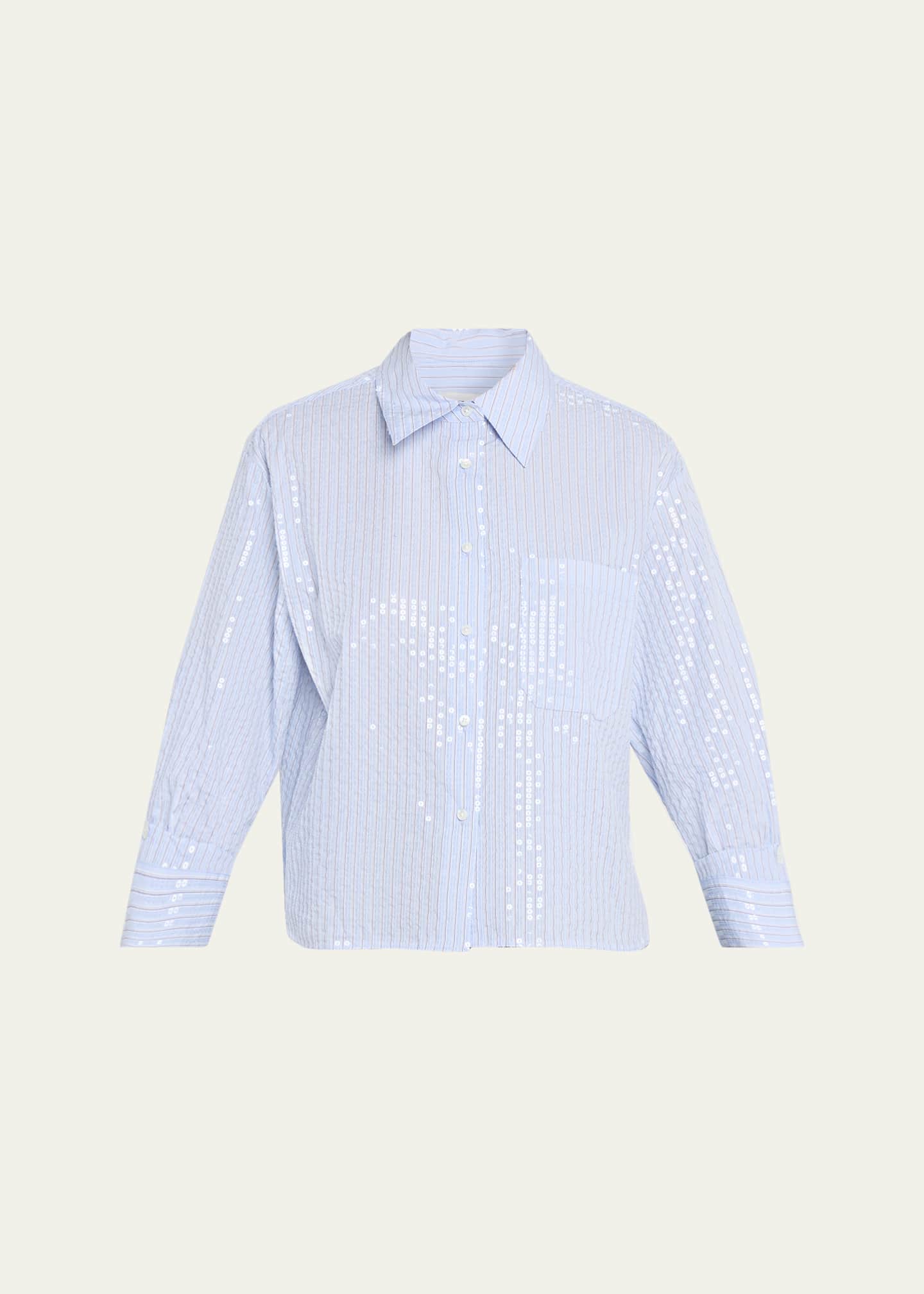 TWP J.D. Sequined Striped Shirt - Bergdorf Goodman