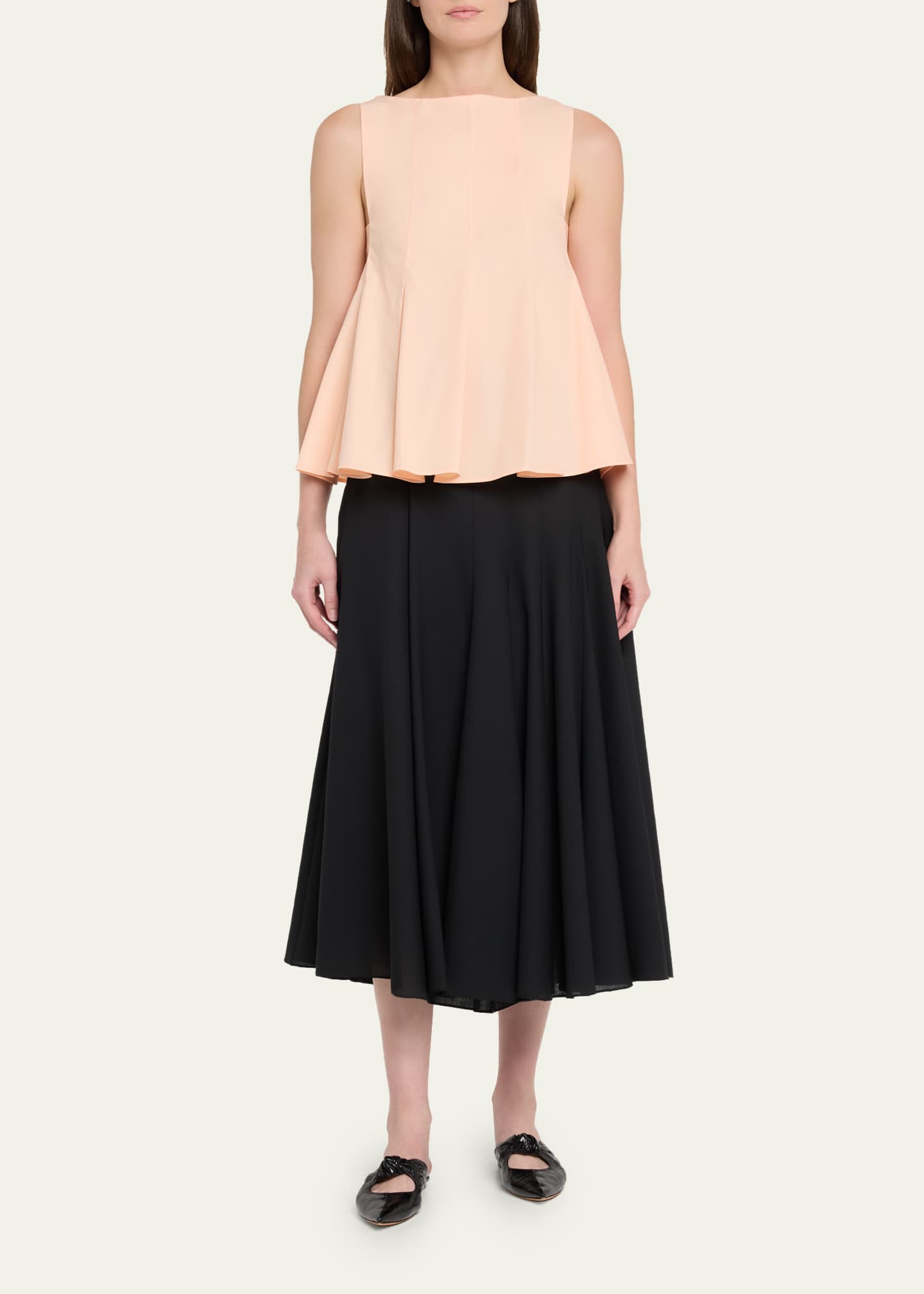 Khaite Marita Paneled Cotton Peplum Top - Bergdorf Goodman