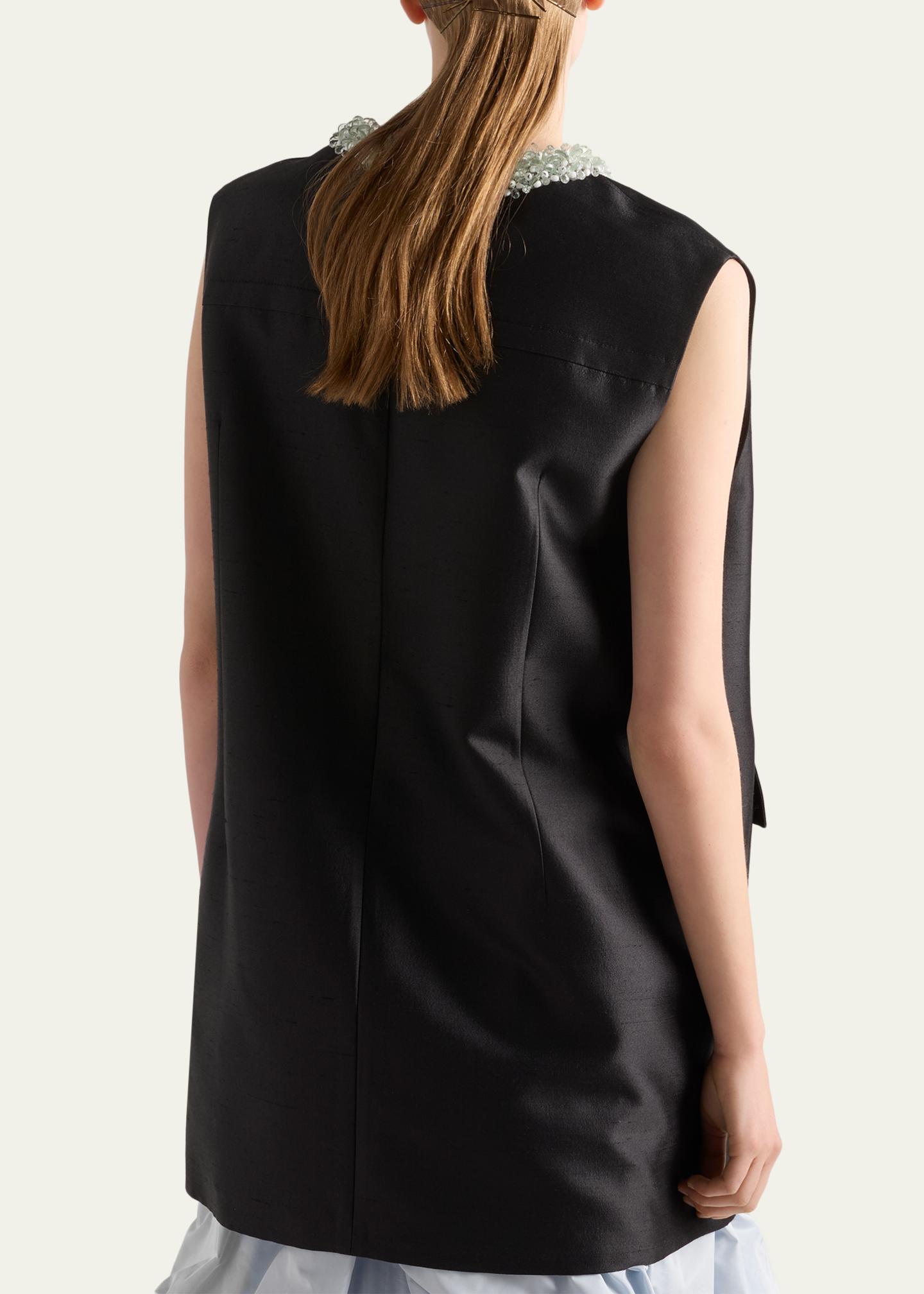Prada Beaded Shantung Silk Mini Dress - Bergdorf Goodman