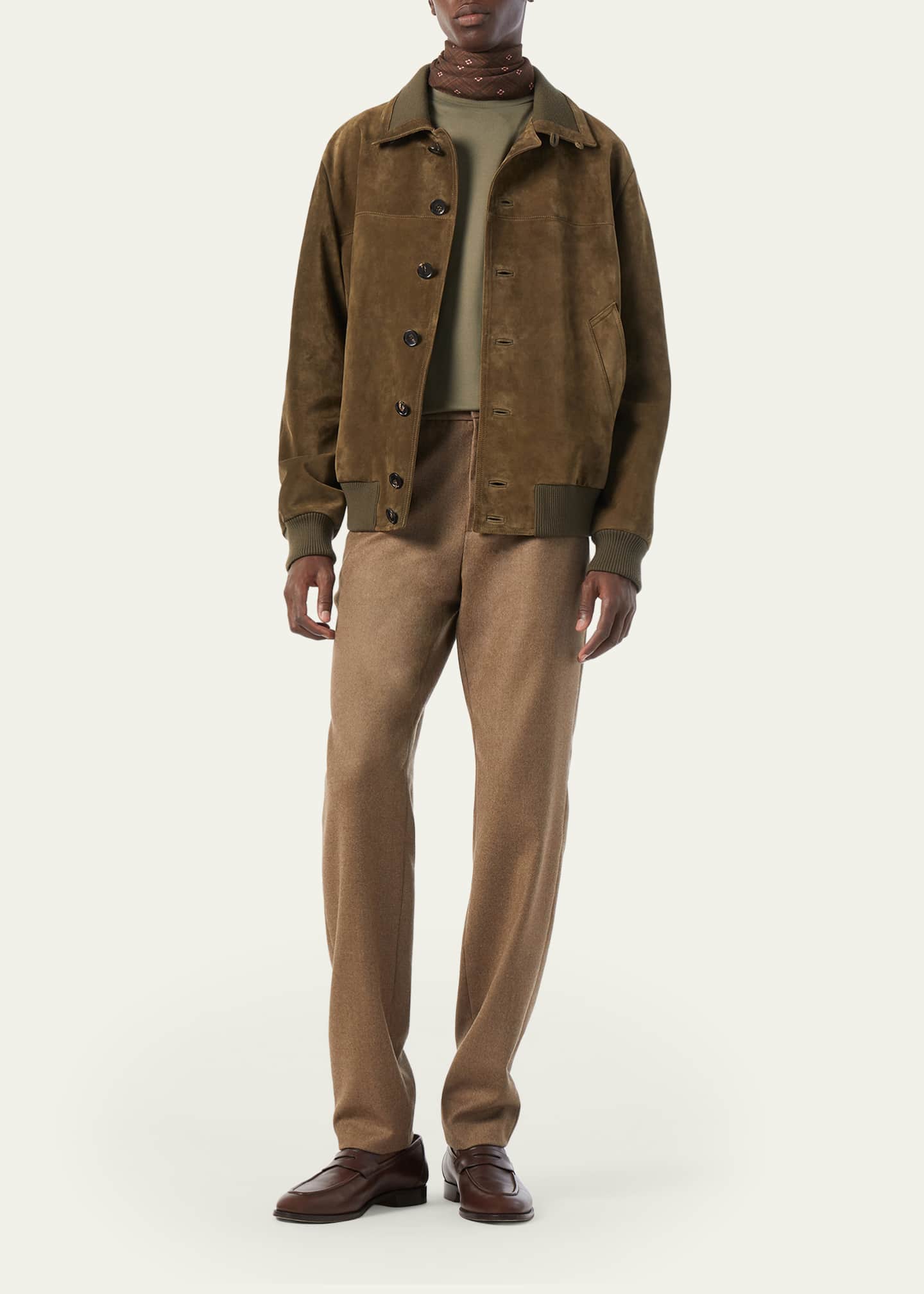 Loro Piana Men's Maremma Suede Bomber Jacket - Bergdorf Goodman