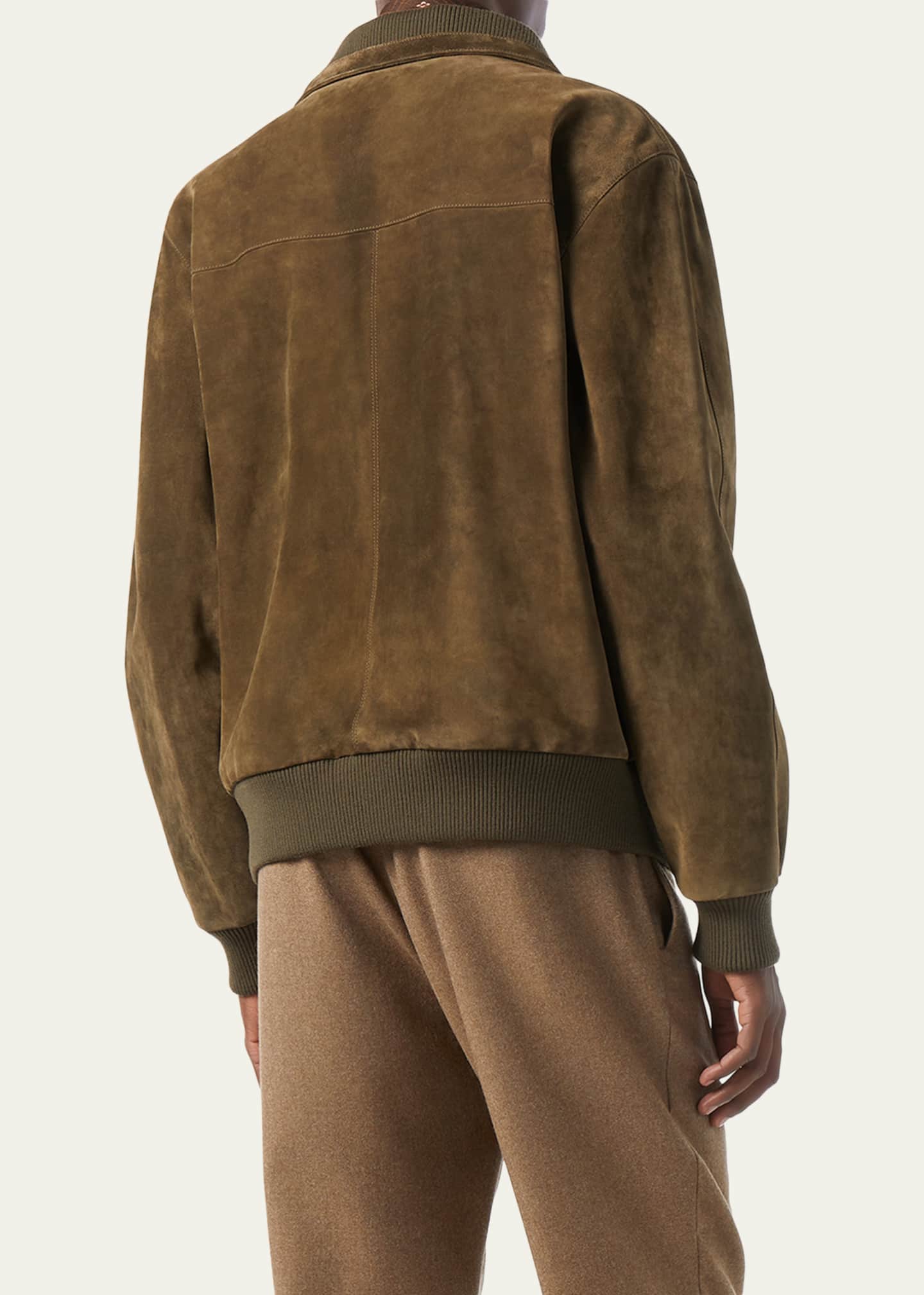 Loro Piana Men's Maremma Suede Bomber Jacket - Bergdorf Goodman