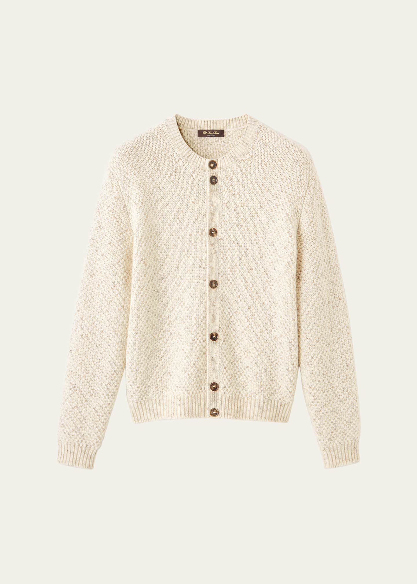 Loro Piana Men's Ash Virgin Wool, Linen and Cashmere Cardigan ...