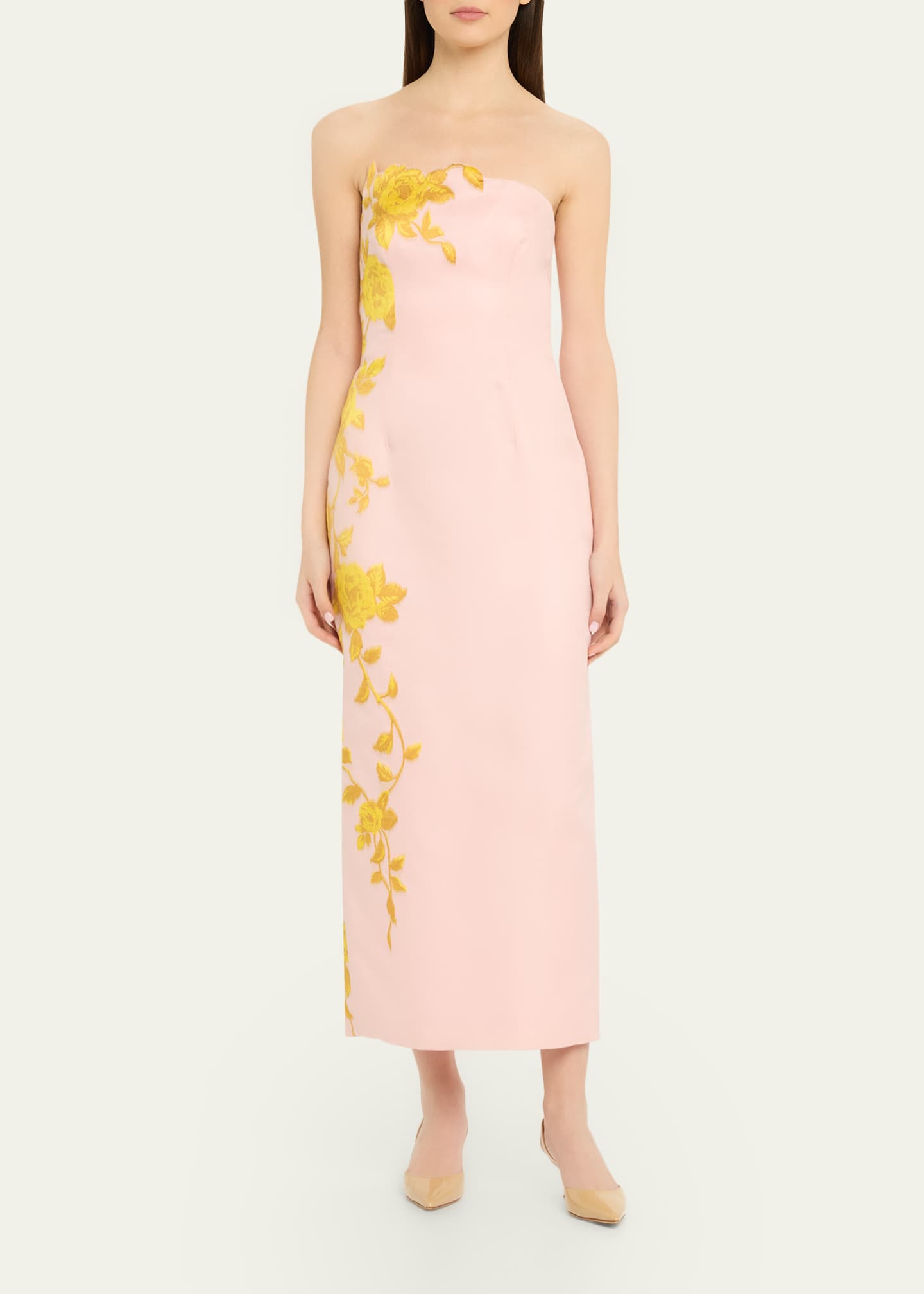 Lela Rose Strapless Rose Fil Coupe Ankle Cocktail Dress - Bergdorf Goodman