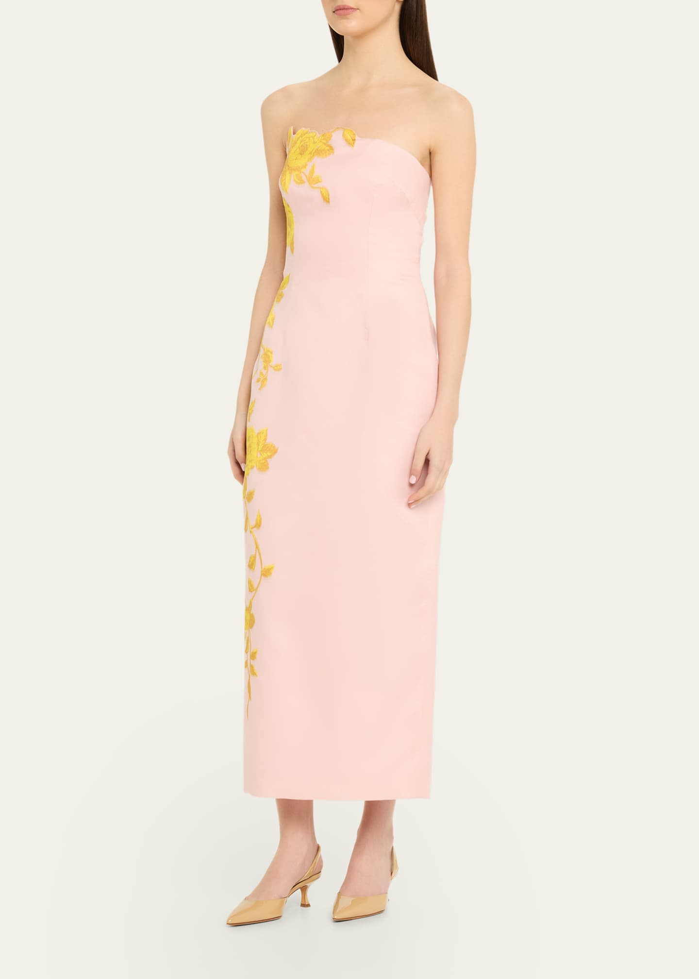 Lela Rose Strapless Rose Fil Coupe Ankle Cocktail Dress - Bergdorf Goodman