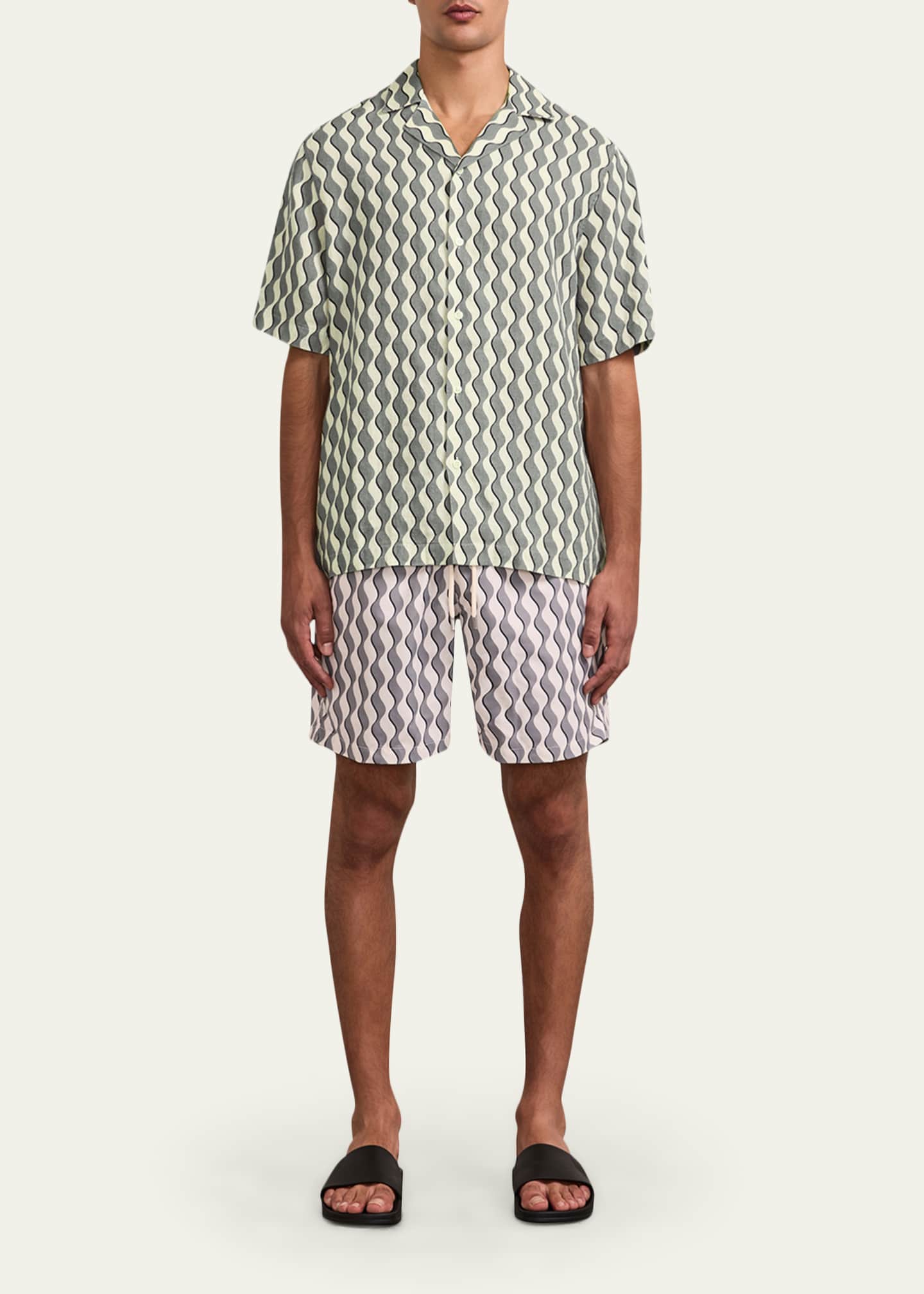Frescobol Carioca Roberto Geometric Linen Button-Down Shirt - Bergdorf ...
