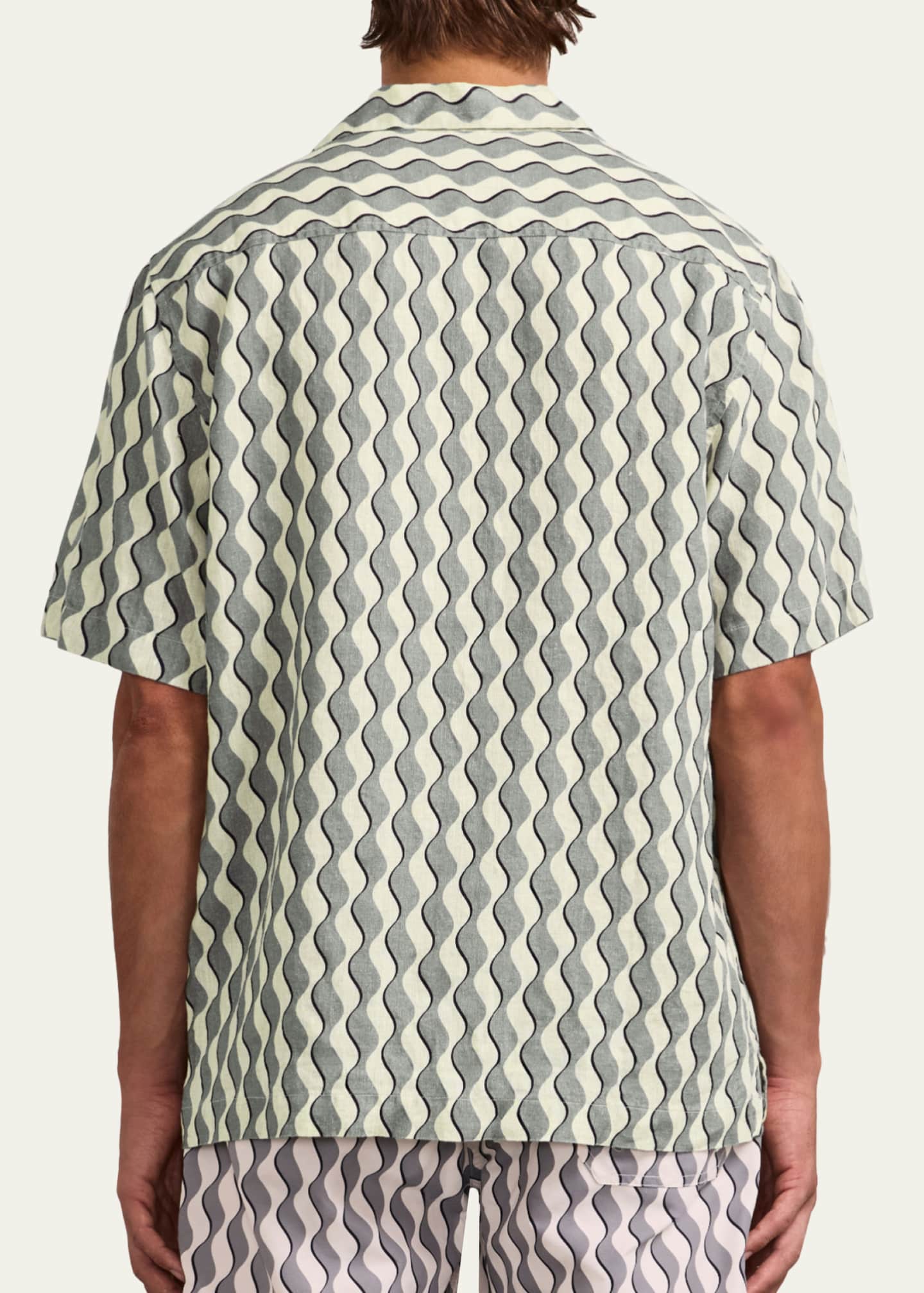 Frescobol Carioca Roberto Geometric Linen Button-Down Shirt - Bergdorf ...