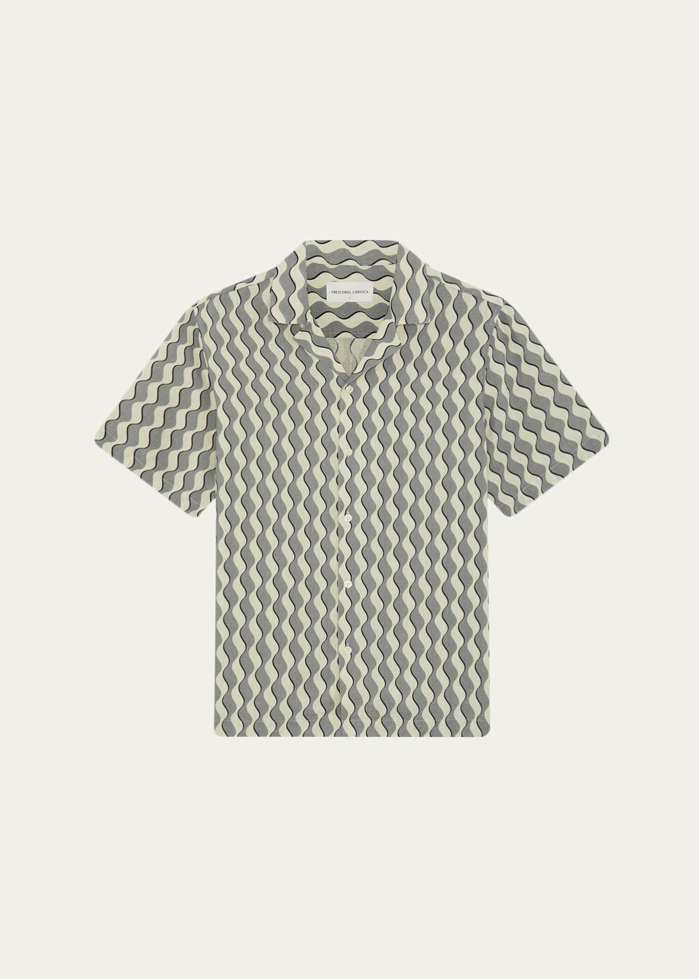 Frescobol Carioca Roberto Geometric Linen Button-Down Shirt - Bergdorf ...
