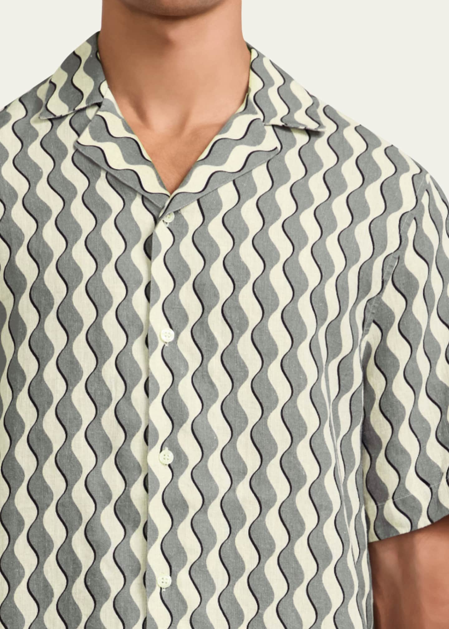 Frescobol Carioca Roberto Geometric Linen Button-Down Shirt - Bergdorf ...