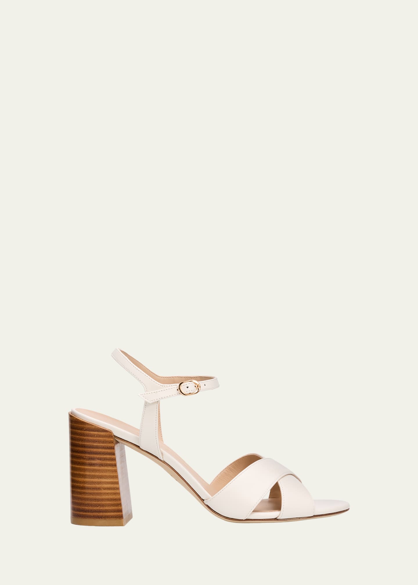Stuart Weitzman 85mm Alyssa Leather Block-Heel Sandals - Bergdorf Goodman