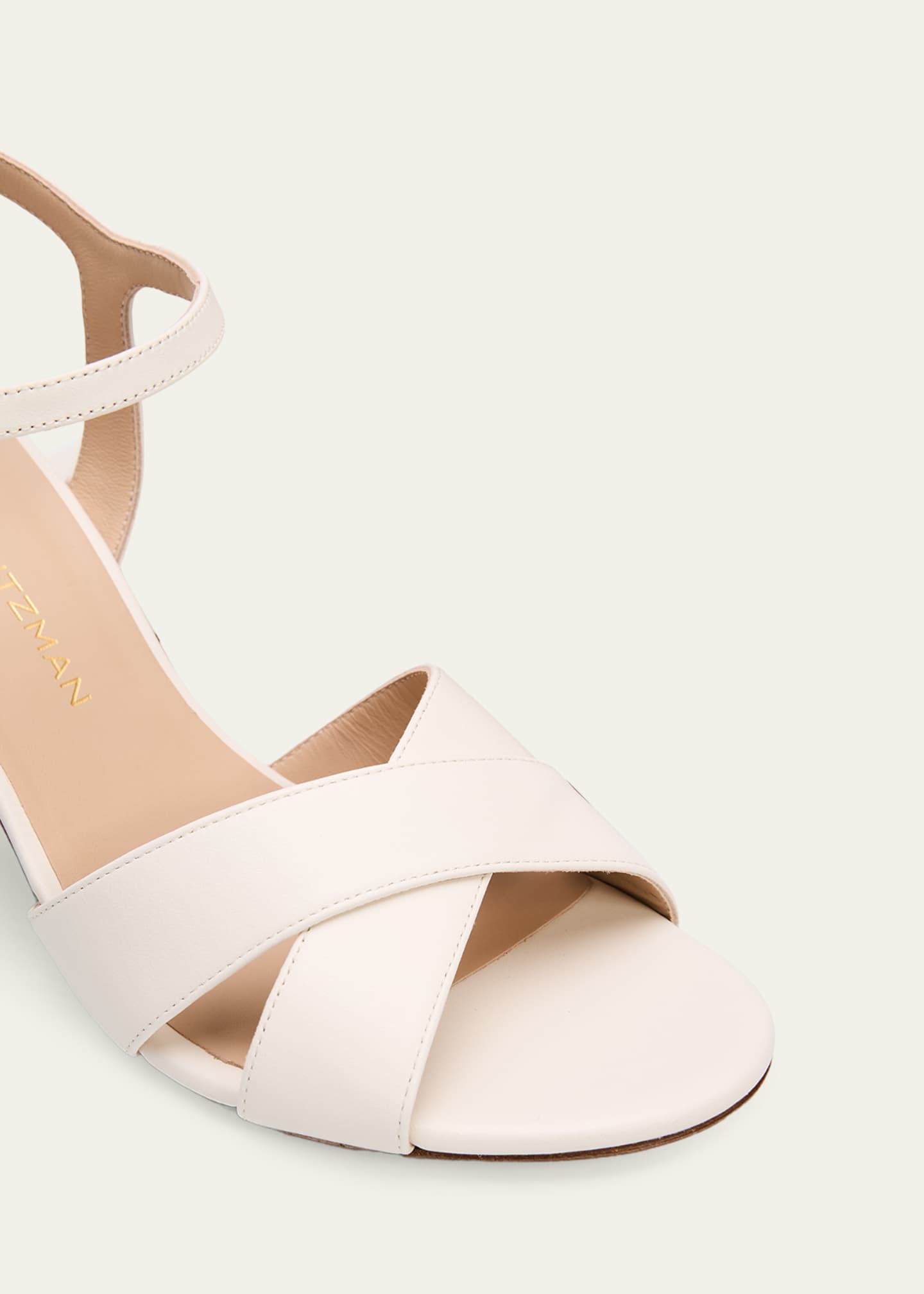 Stuart Weitzman 85mm Alyssa Leather Block-Heel Sandals - Bergdorf Goodman
